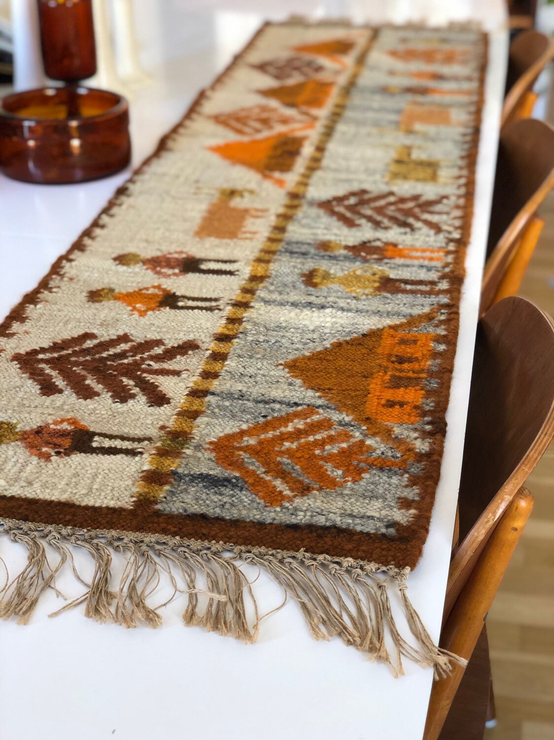 Polish wall hanging designed by Maria Janowska mid century handwoven ...