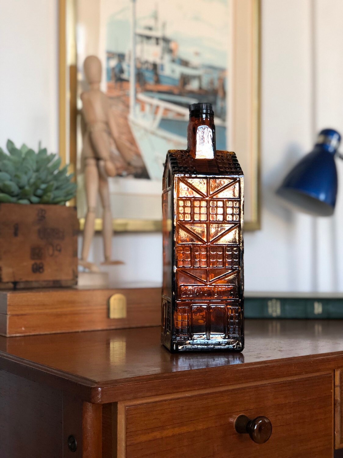 Danish amber bottle Copenhagen building anno 1877