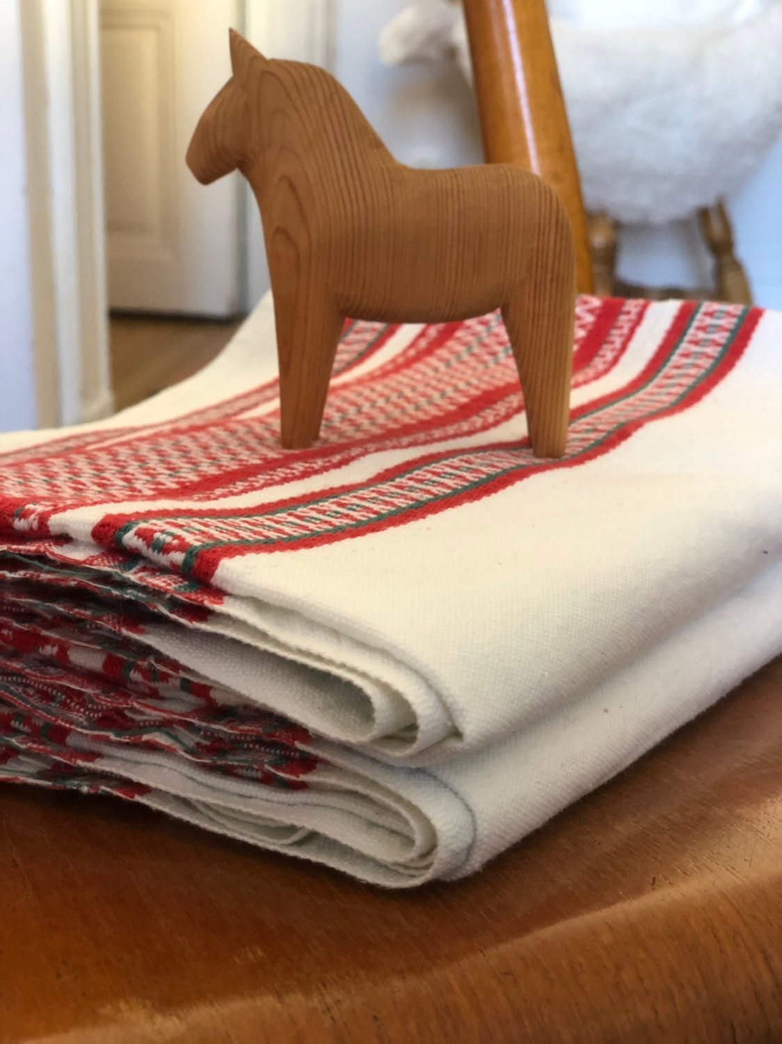 Tablecloth Vintage Scandinavian scandiboho linen cotton handwoven ...