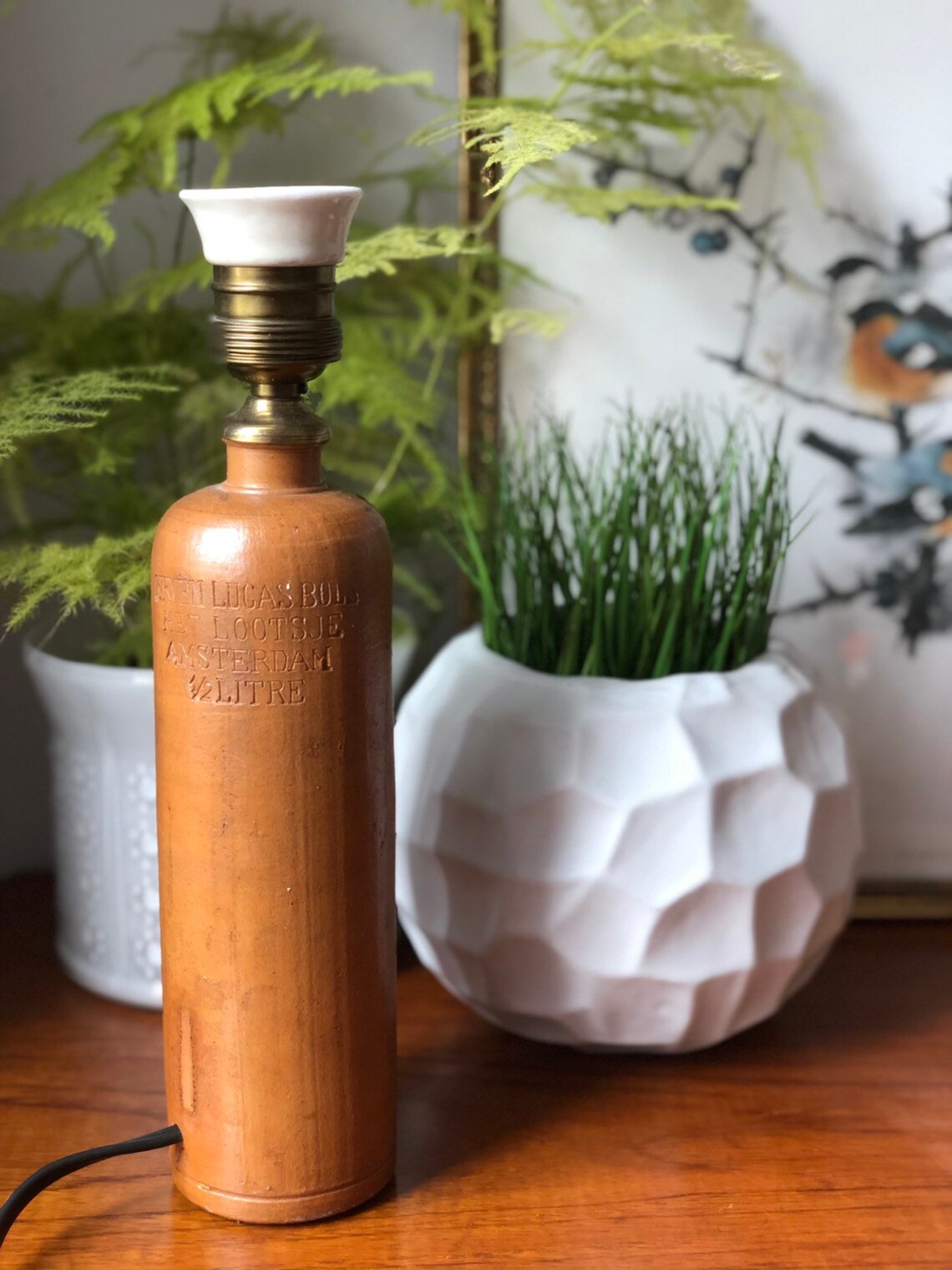 Antique Dutch Stoneware Liquor Bottle Lamp From Amsterdam / ERVEN LUCAS ...