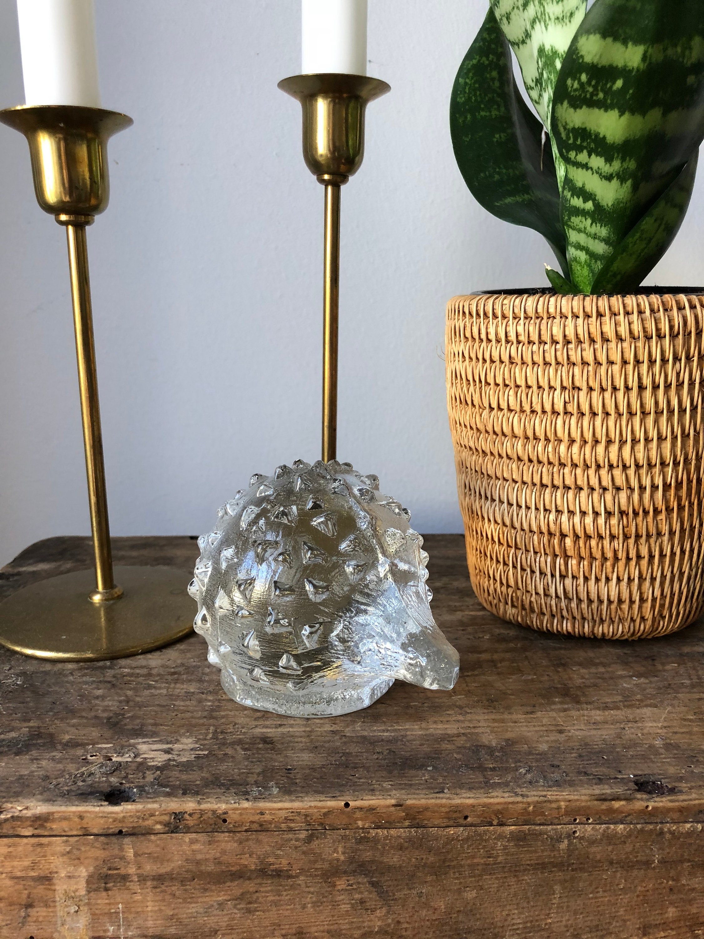 Pukeberg / hedgehog glass animal figurine Sweden