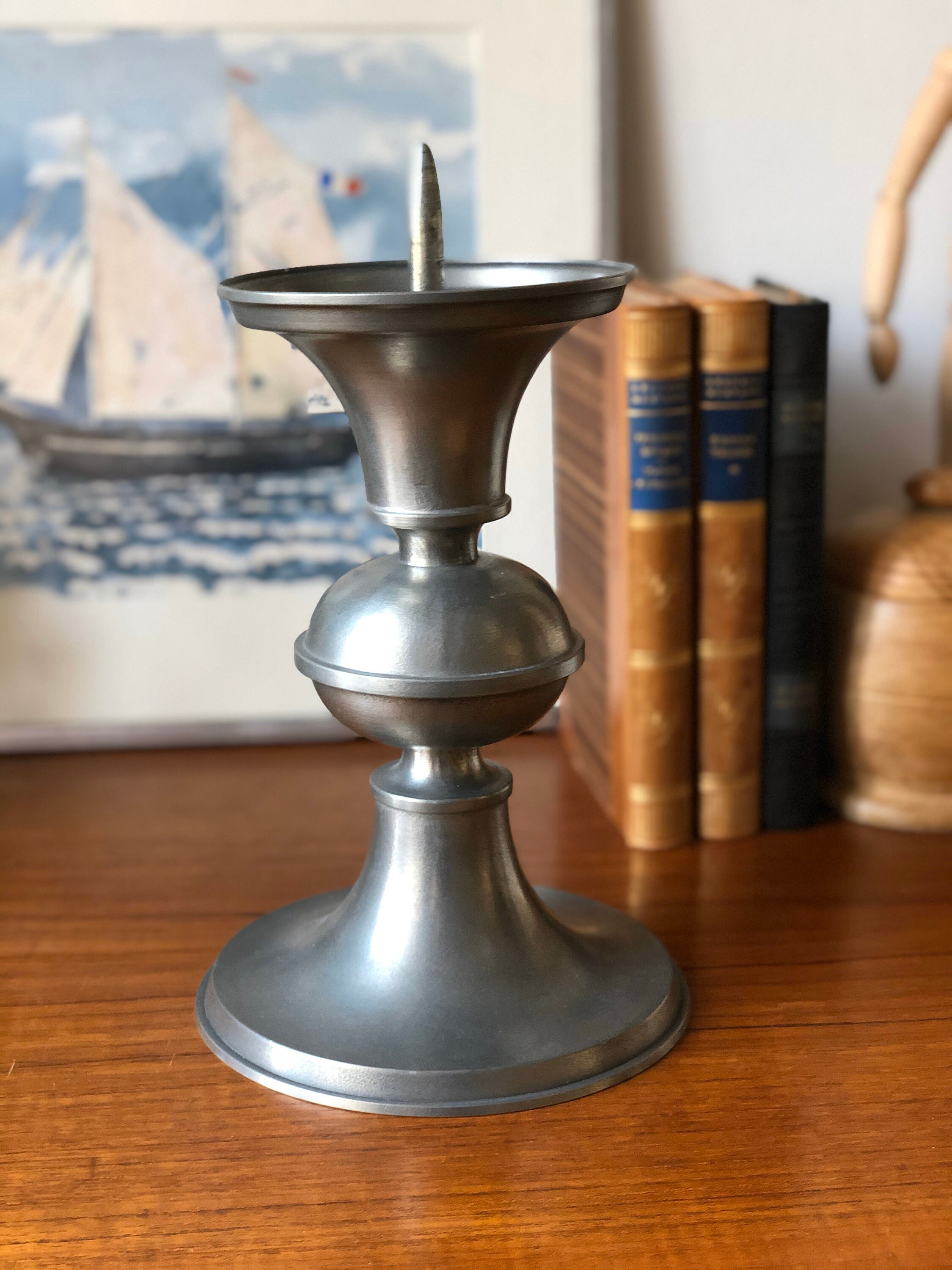 XL Norwegian nordic candle holder pewter 1960s traditional Norwegian ...
