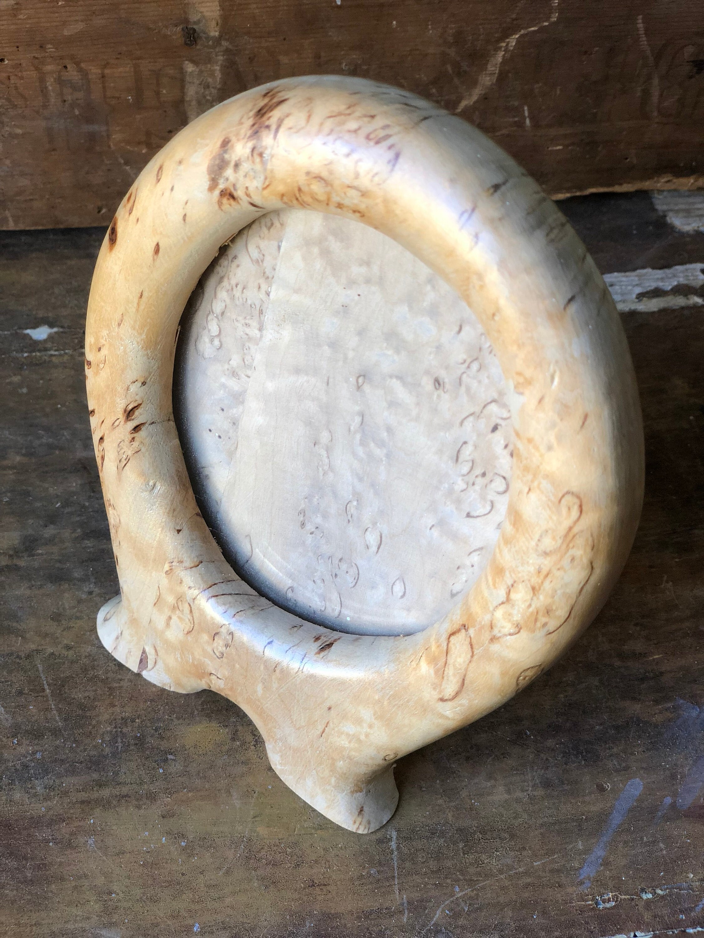 Hand carved wooden photo frame wood picture frame signed handmade with ...