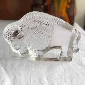 XL Lisa Larson Glass Bison Buffalo Swedish Glass 1970s Flat Back ...