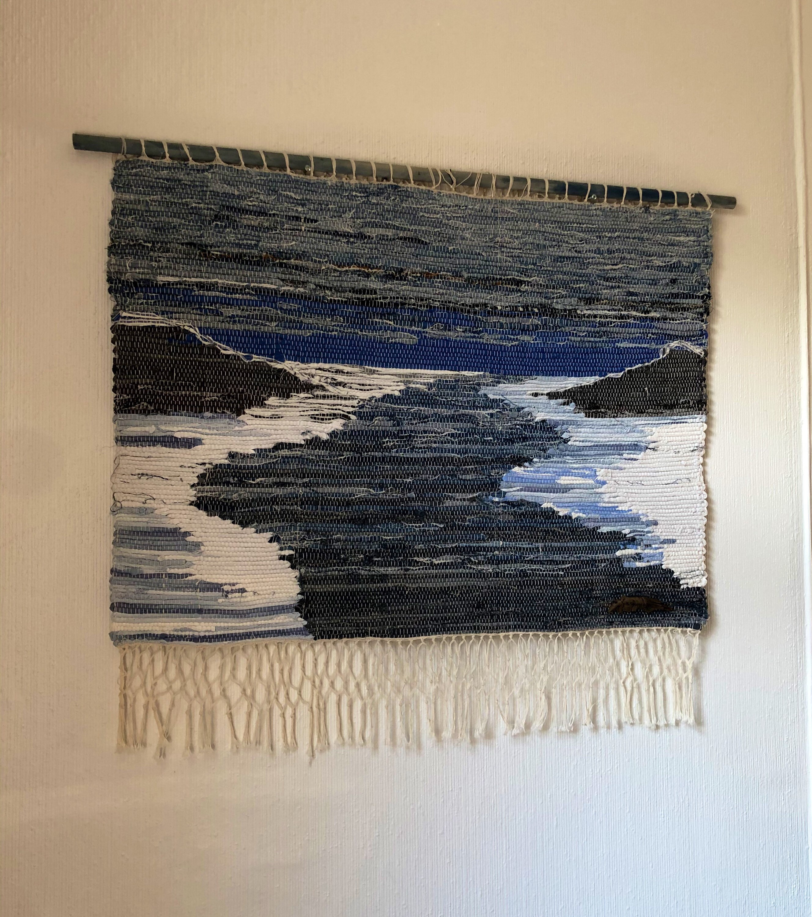 Original Scandinavian rag rug woven textil art wall hanging tapestry ...