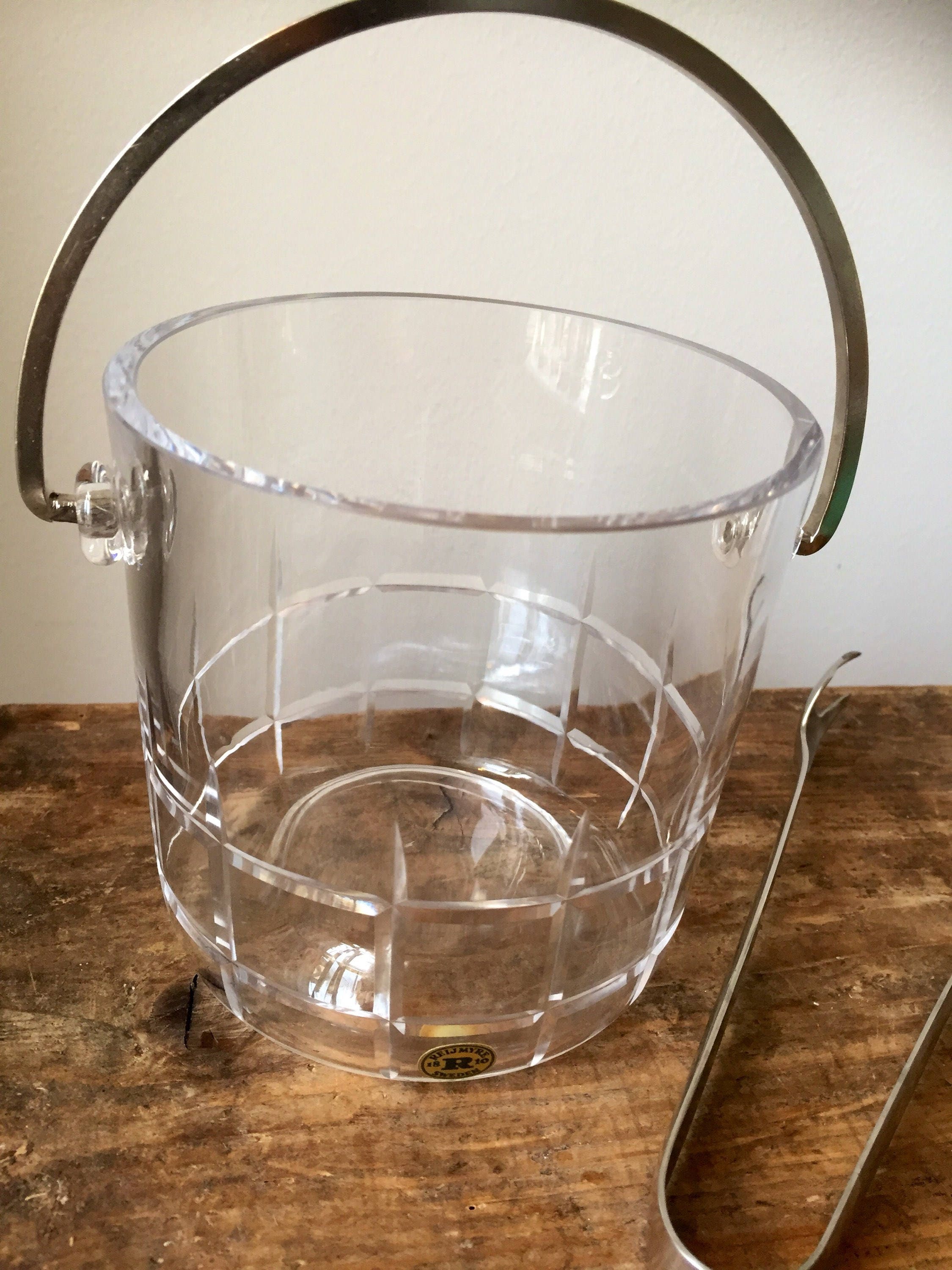 Reijmyre Midcentury modern ice bucket made in Sweden Scandinavian glass ...