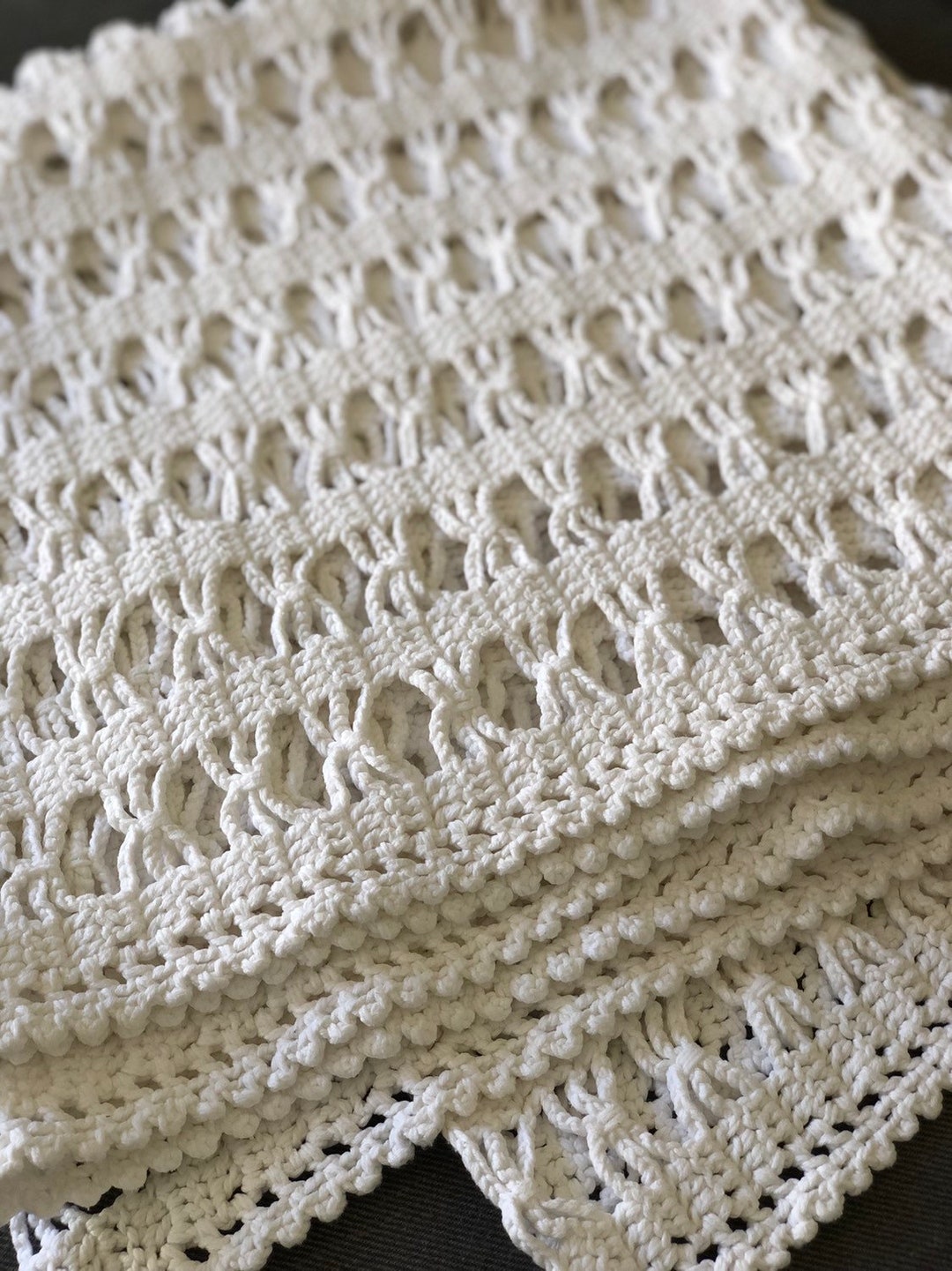 Vintage Hand Crocheted Blaket Overcast /scandinavian Traditional ...