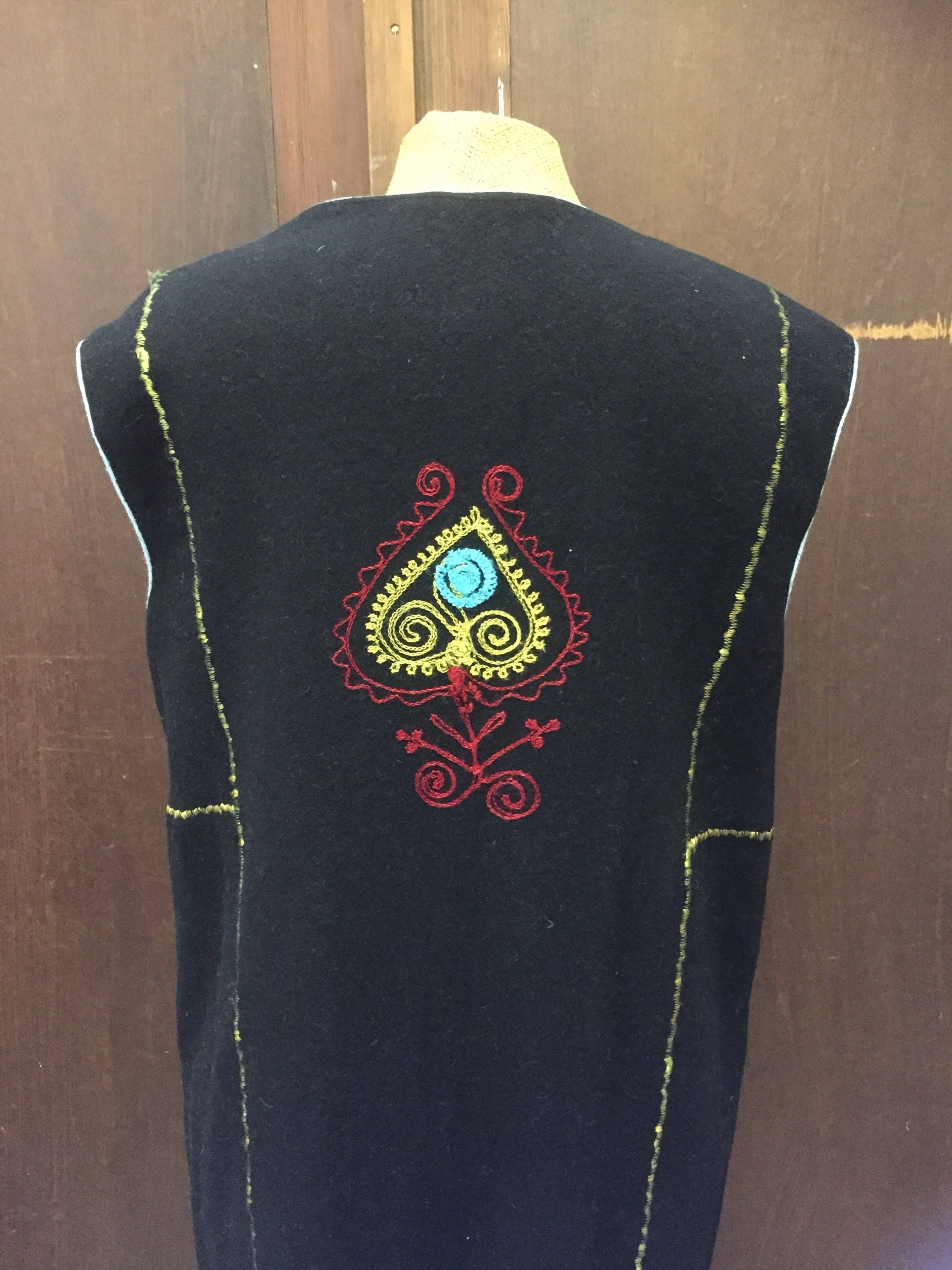 Vintage /traditional /Swedish /embroidered/wool vest/folk art ...