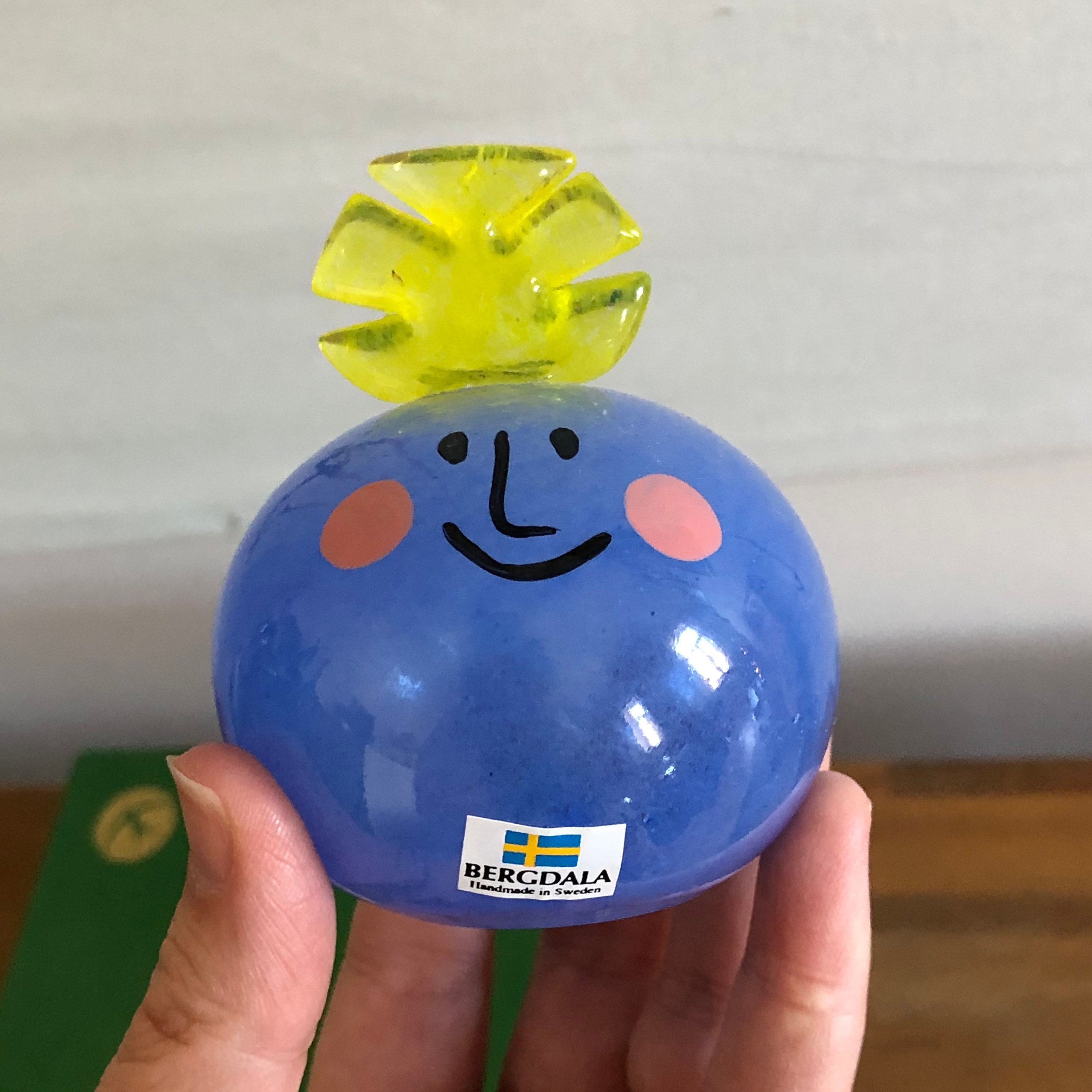 Fun Swedish crystal glass figurine by Bergdala glassworks with original ...