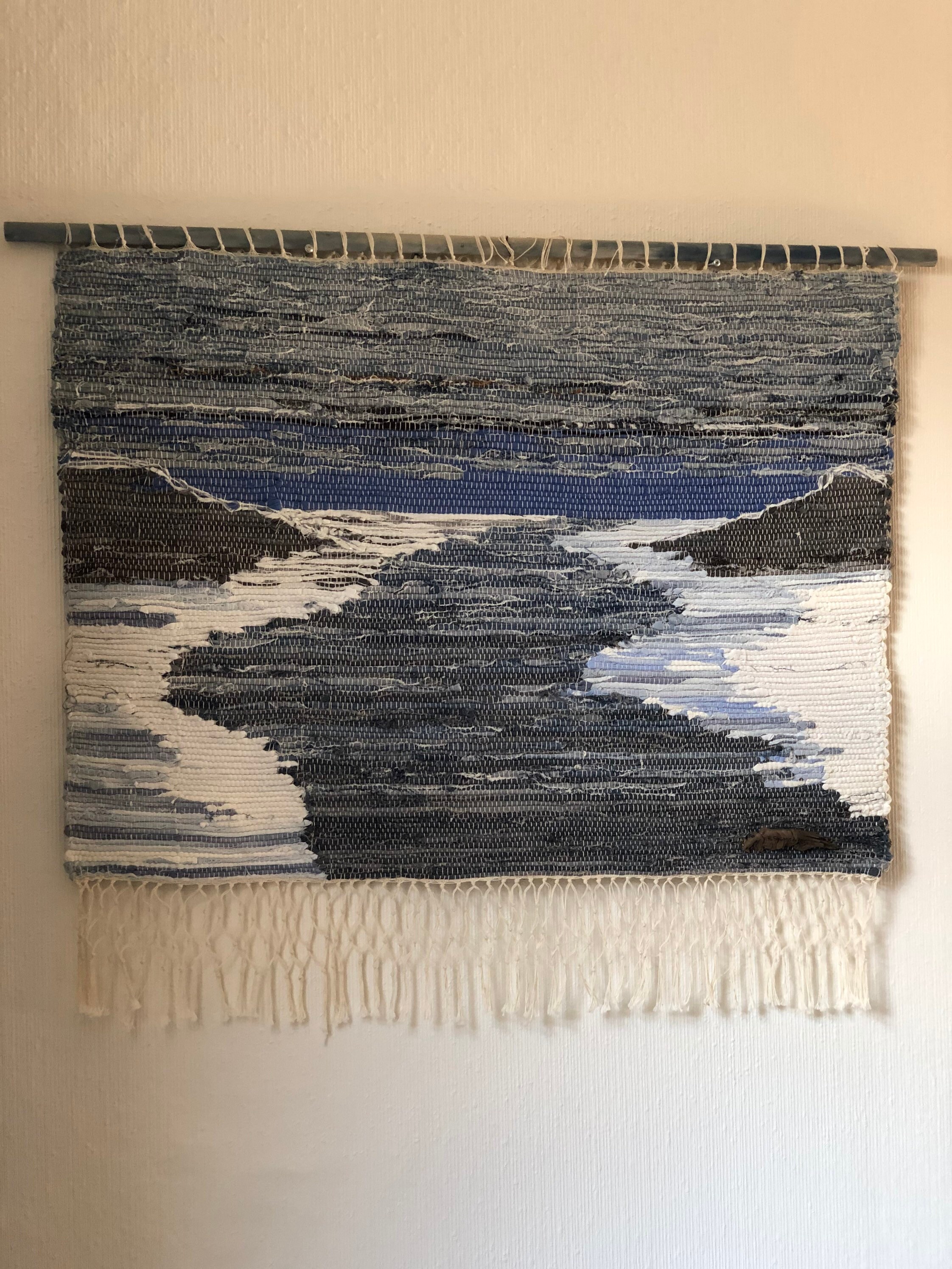 Original Scandinavian rag rug woven textil art wall hanging tapestry ...