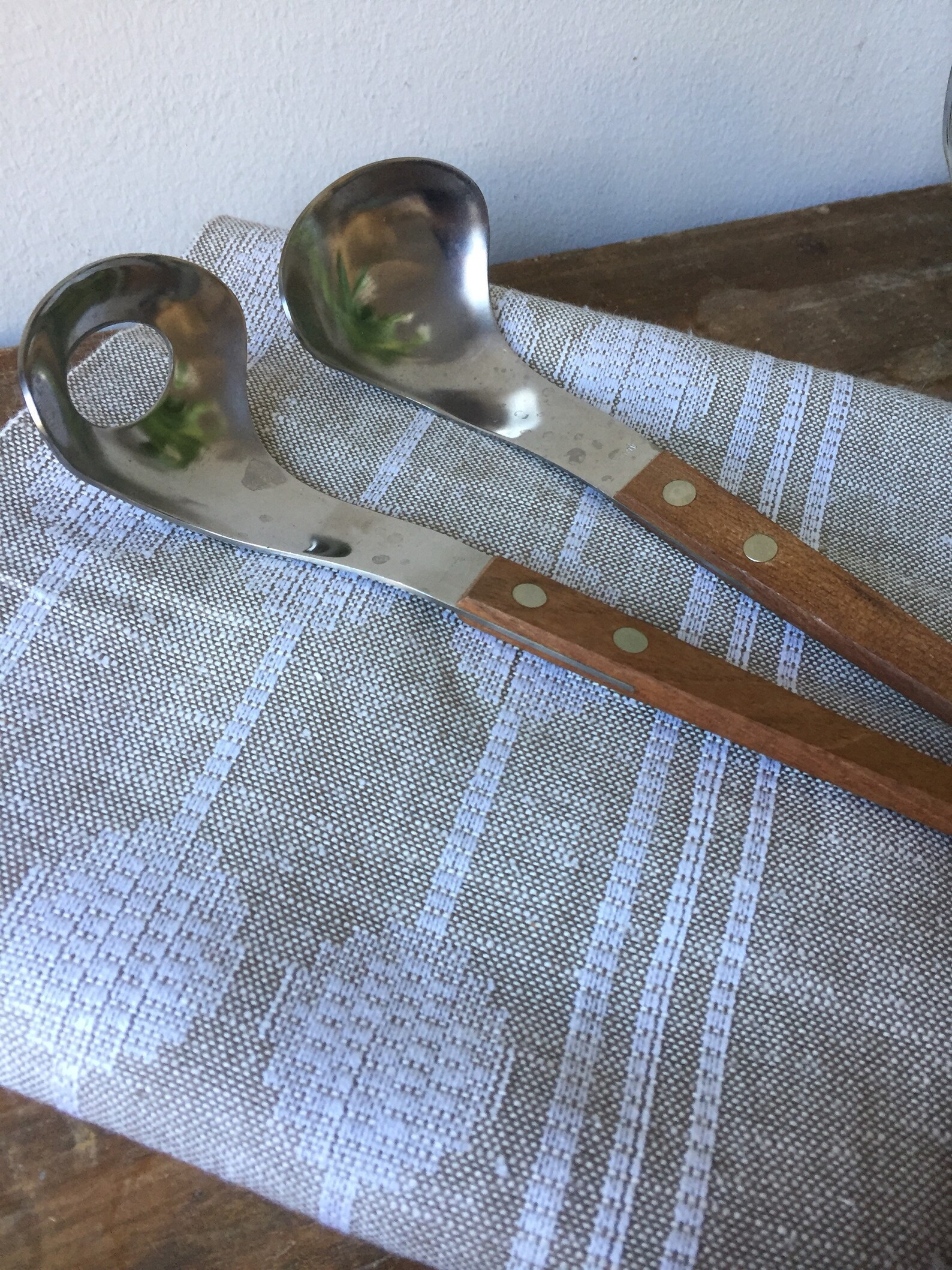 Danish Teak Wooden/serving/salad/tongs/stainless Steel - Etsy Canada