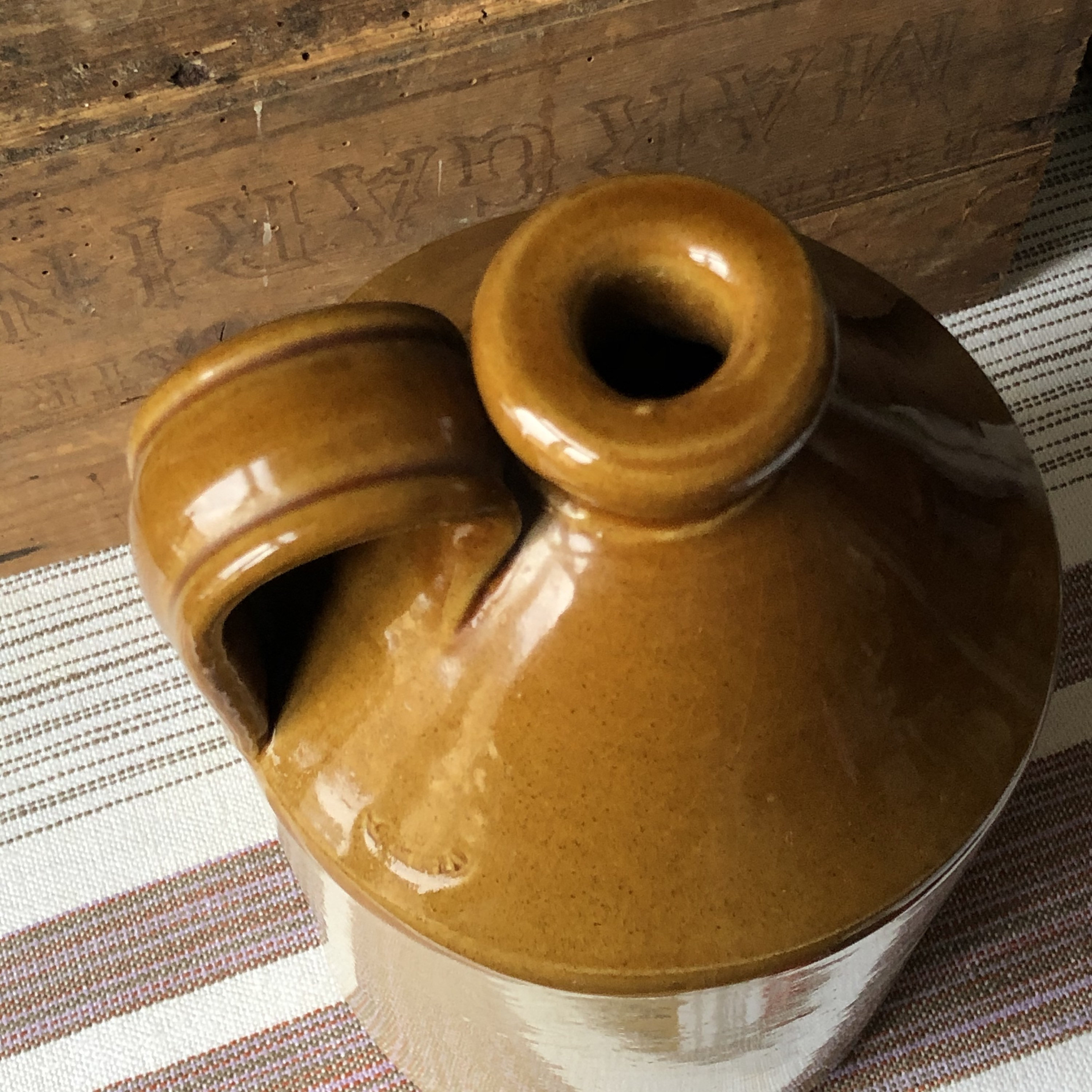 XL vintage stoneware spa bottle by JB Bowler bath decor jug ceramic ...