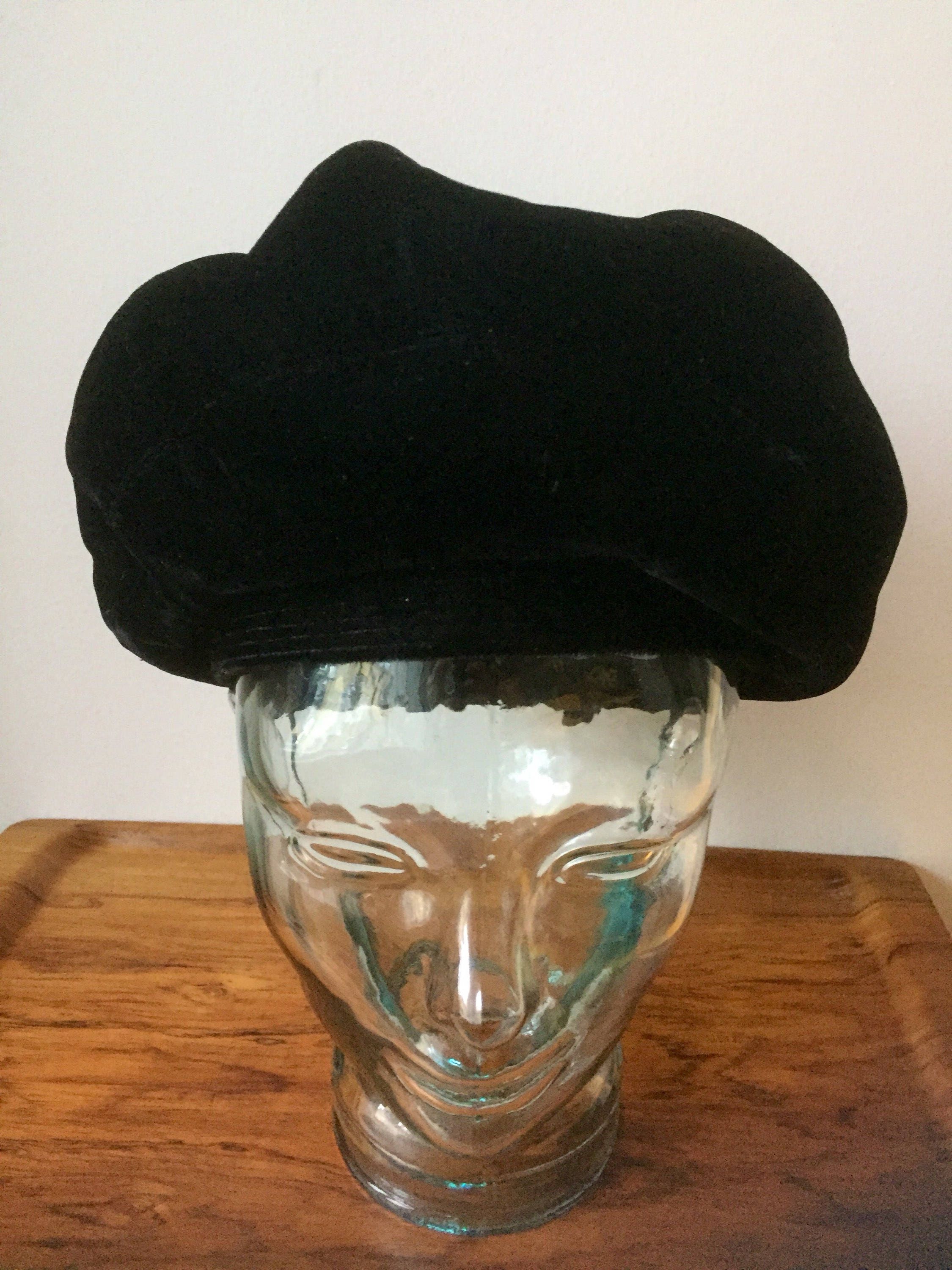 Vintage Swedish Hat Black Velvet Made in Sweden Cloche Style | Etsy