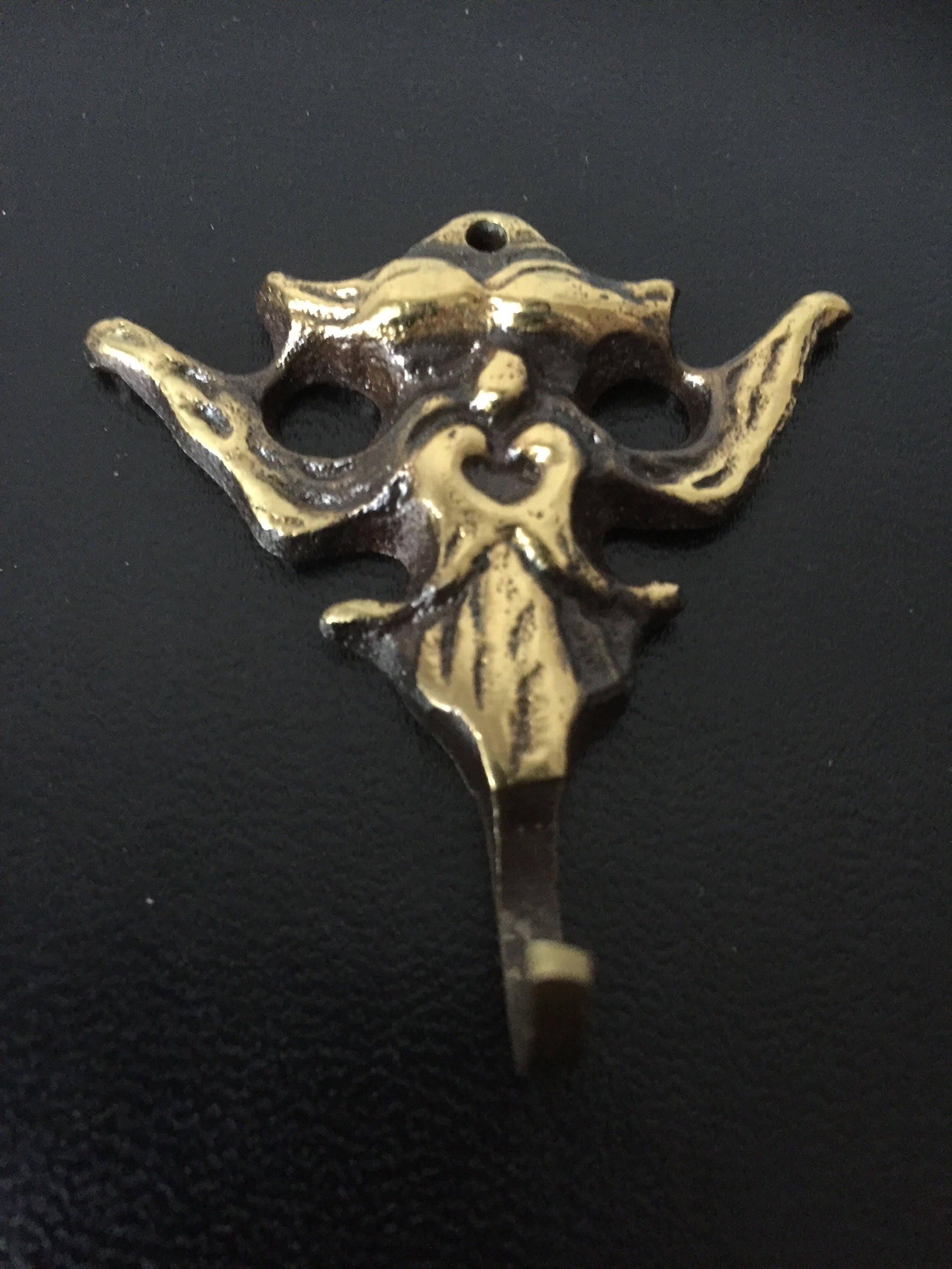 Hobbitish/Brass/Tolkien style/hook/fantasy/wall hook/key hook