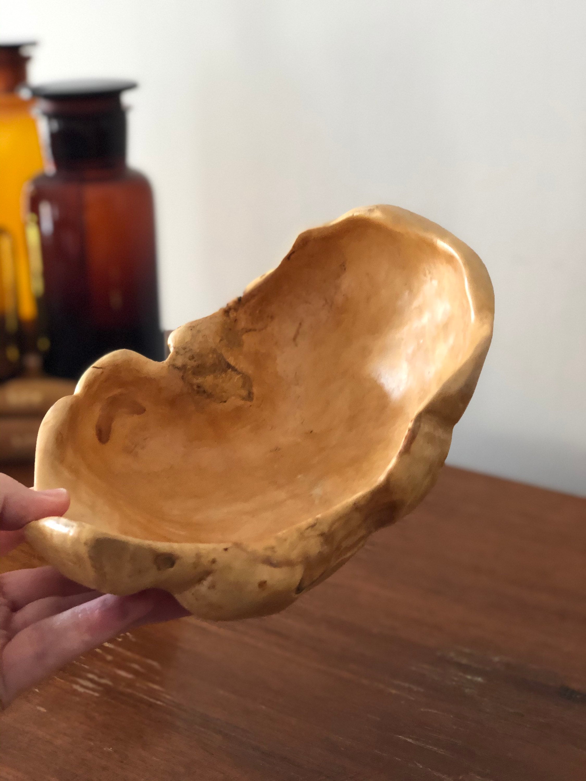 Birch Burl Bowl Swedish hand carved carved rustic wooden bowl primitive ...