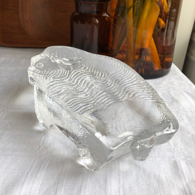 XL Lisa Larson Glass Bison Buffalo Swedish Glass 1970s Flat | Etsy