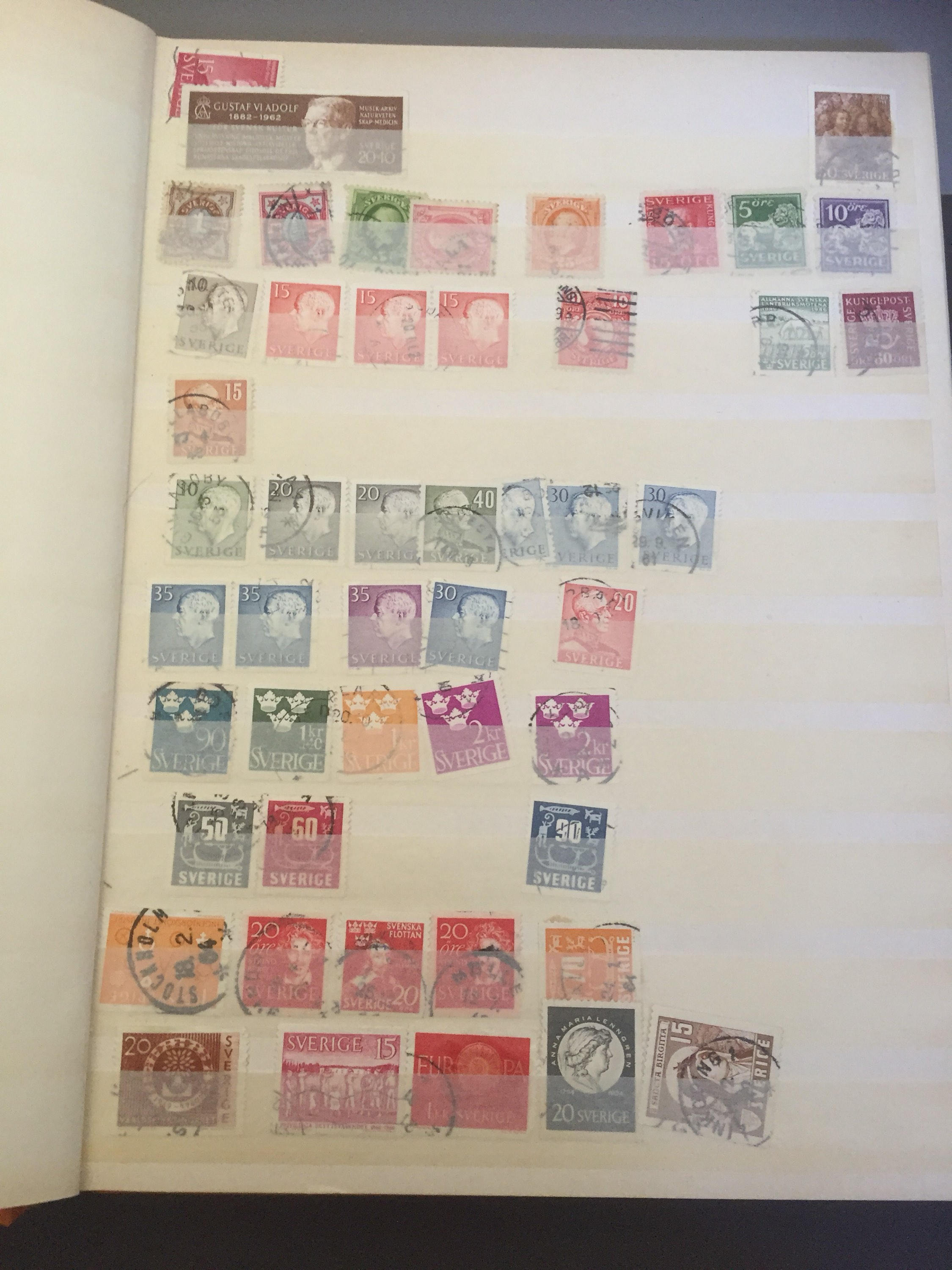 Vintage/leather bound/stamp collecting book/ Norwegian/Danish/Swedish ...