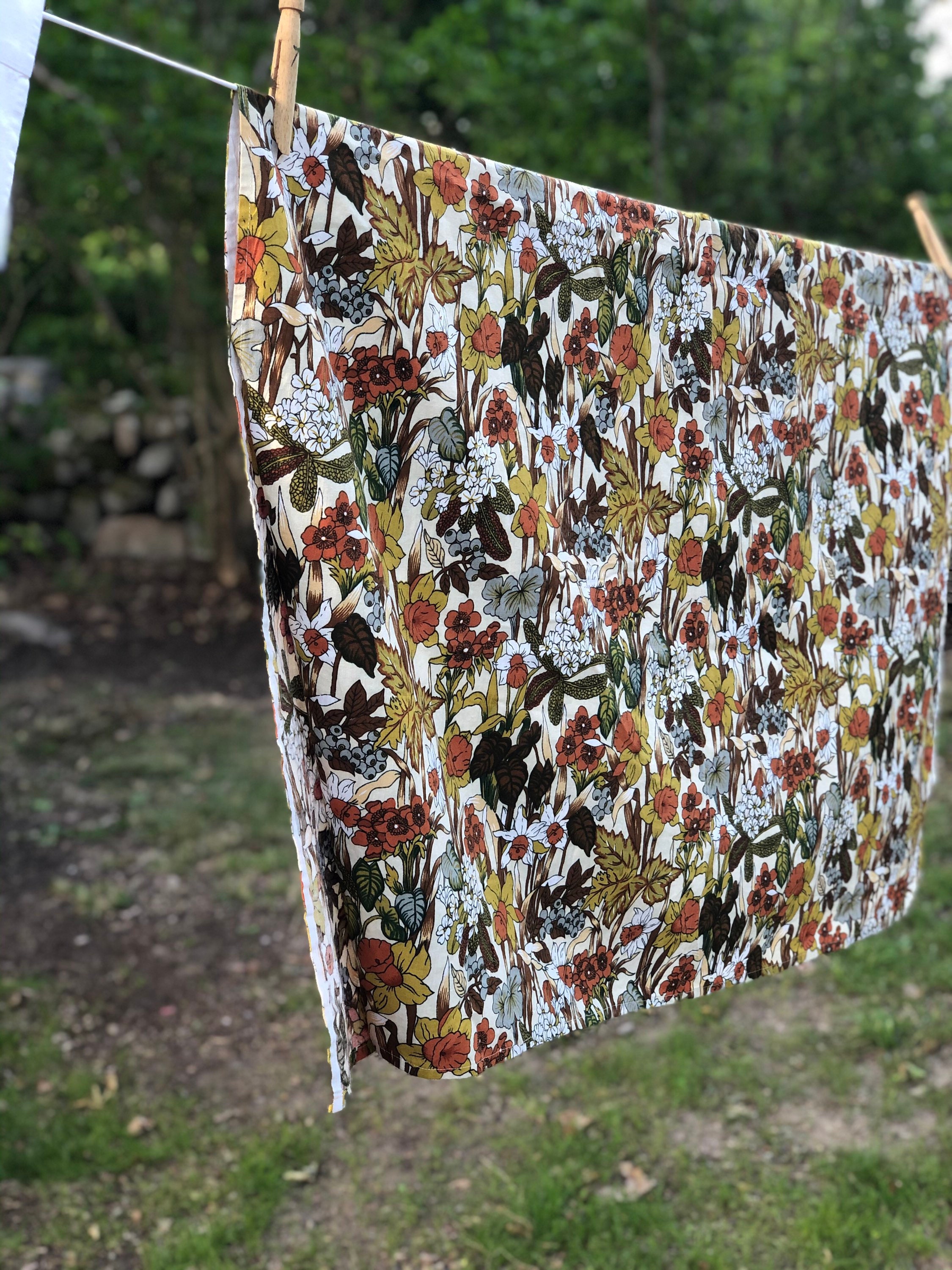 Scandinavian fabric designed in Sweden autumn floral print cotton