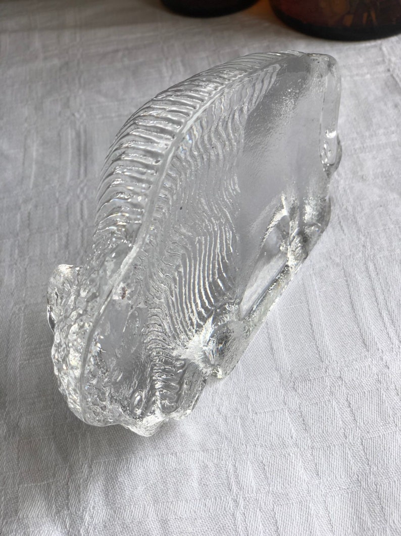 XL Lisa Larson Glass Bison Buffalo Swedish Glass 1970s Flat - Etsy