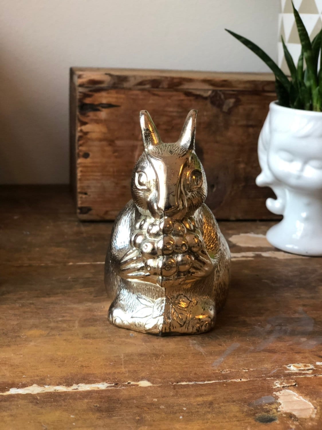 Vintage metal squirrel coin bank great patina perfect shelfie pet ...