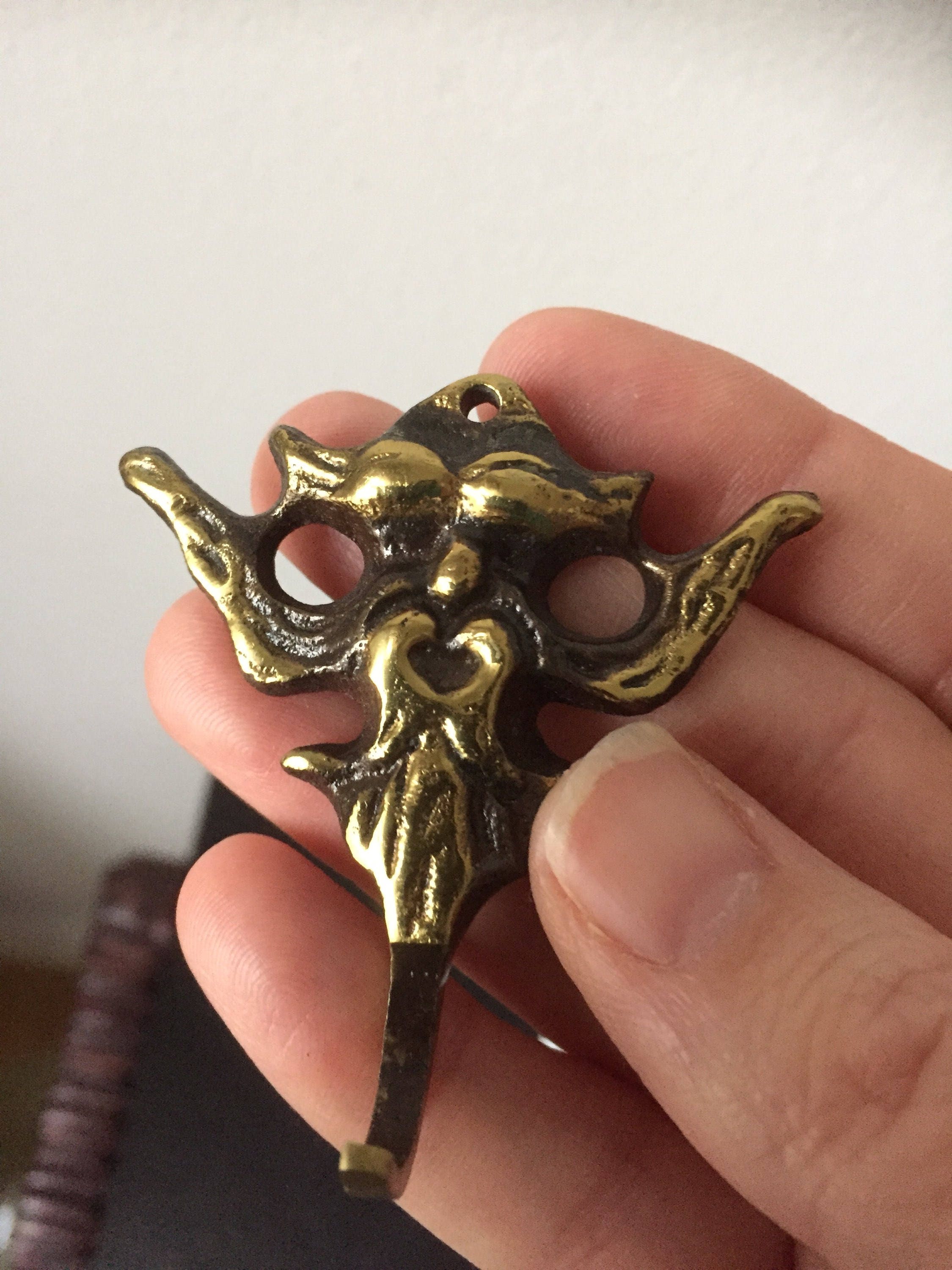 Hobbitish/Brass/Tolkien style/hook/fantasy/wall hook/key hook