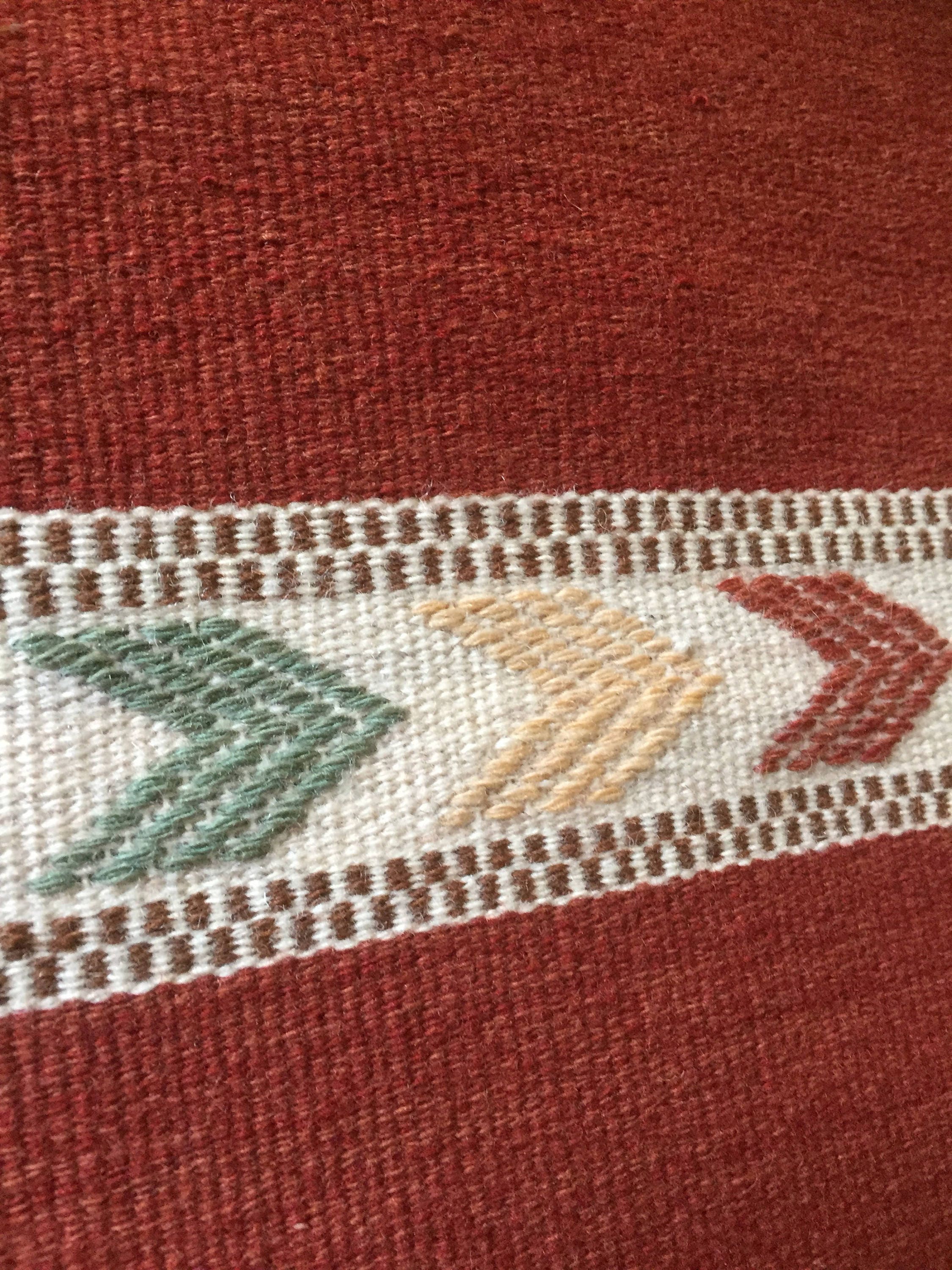 Large Swedish folk art kilim woven rug hand loomed wall hanging ...