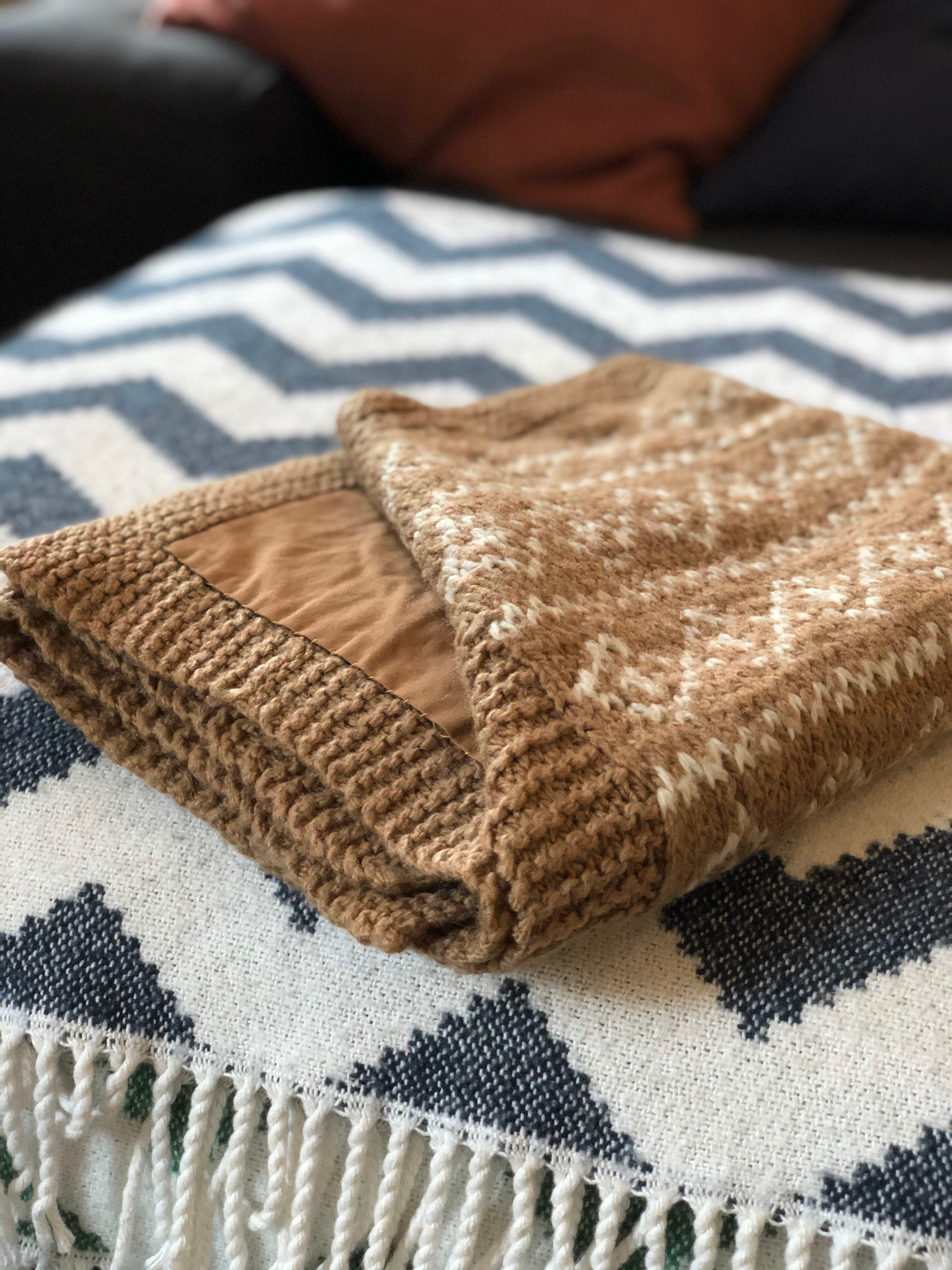 Vintage Scandinavian knitted boho baby blanket /cover pram crib cradle ...