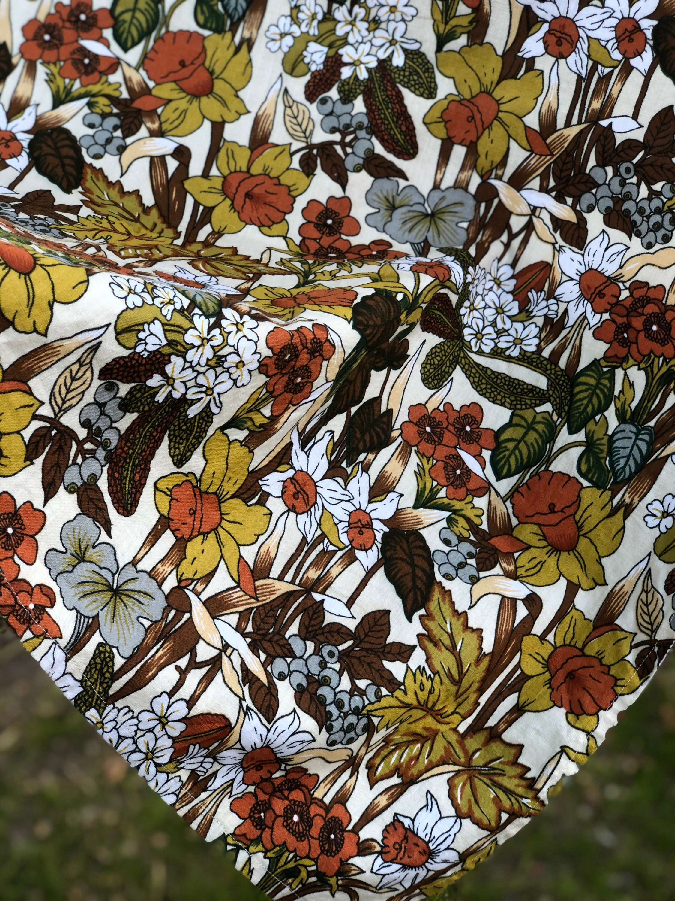 Scandinavian fabric designed in Sweden autumn floral print cotton
