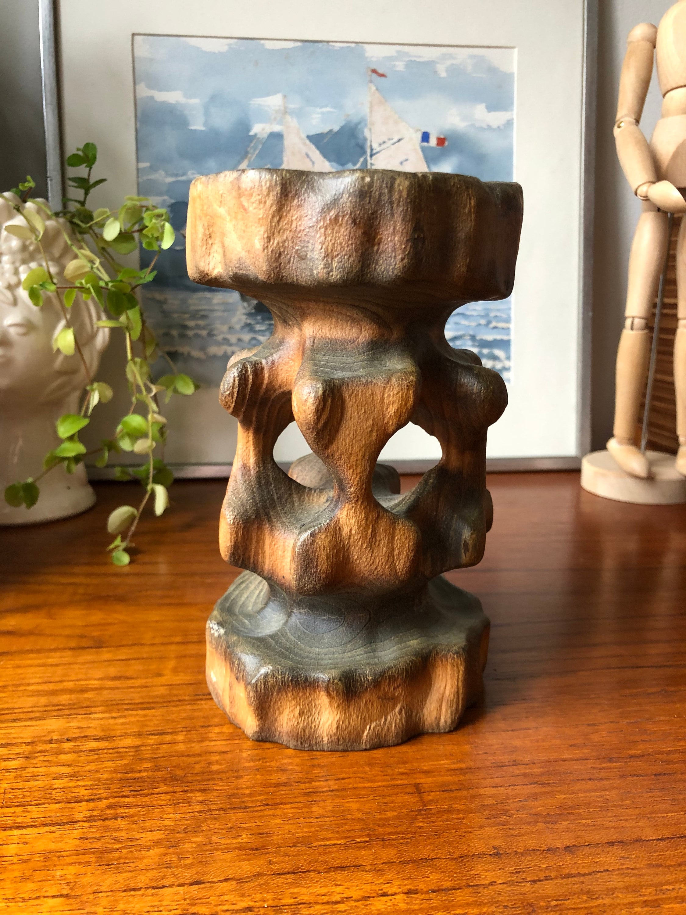 Finnish wooden candlestick by Erkki Hovi Finn atelier Scandinavian ...