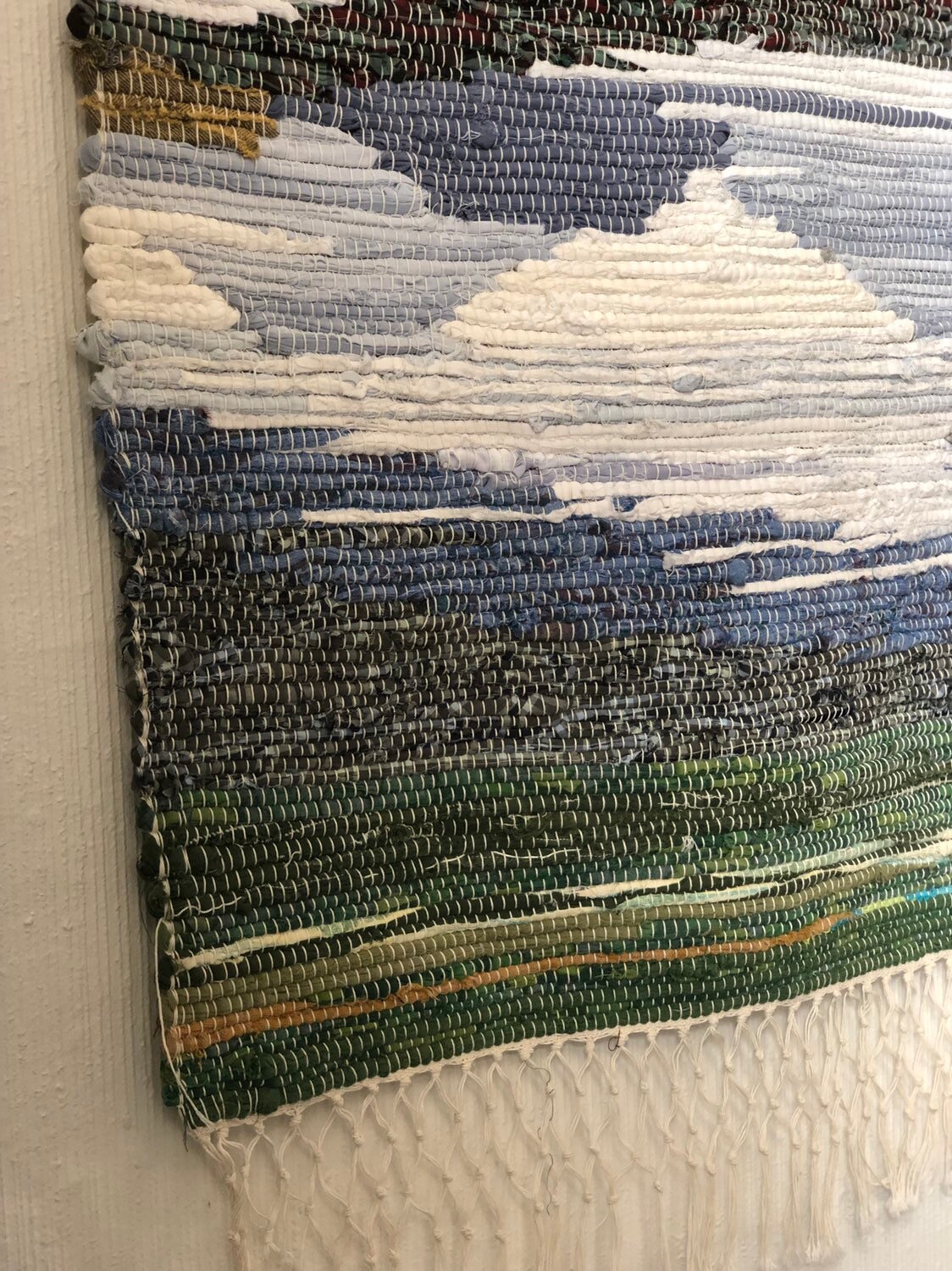 Original Scandinavian rag rug woven textil art wall hanging tapestry ...