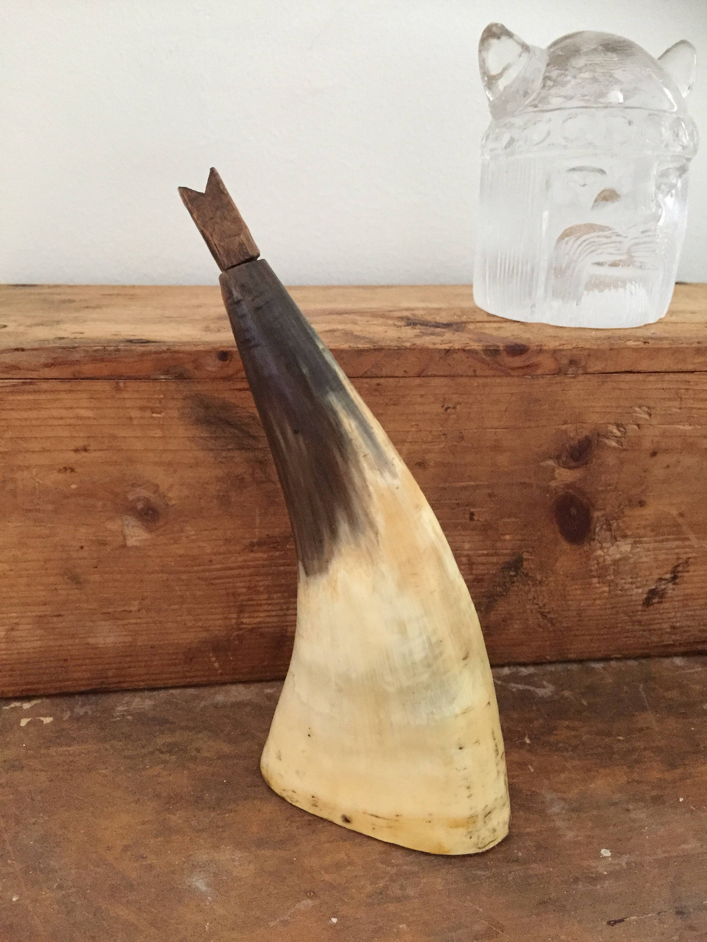 Antique Swedish gunpowder horn powderhorn nordic hand-carved antler ...