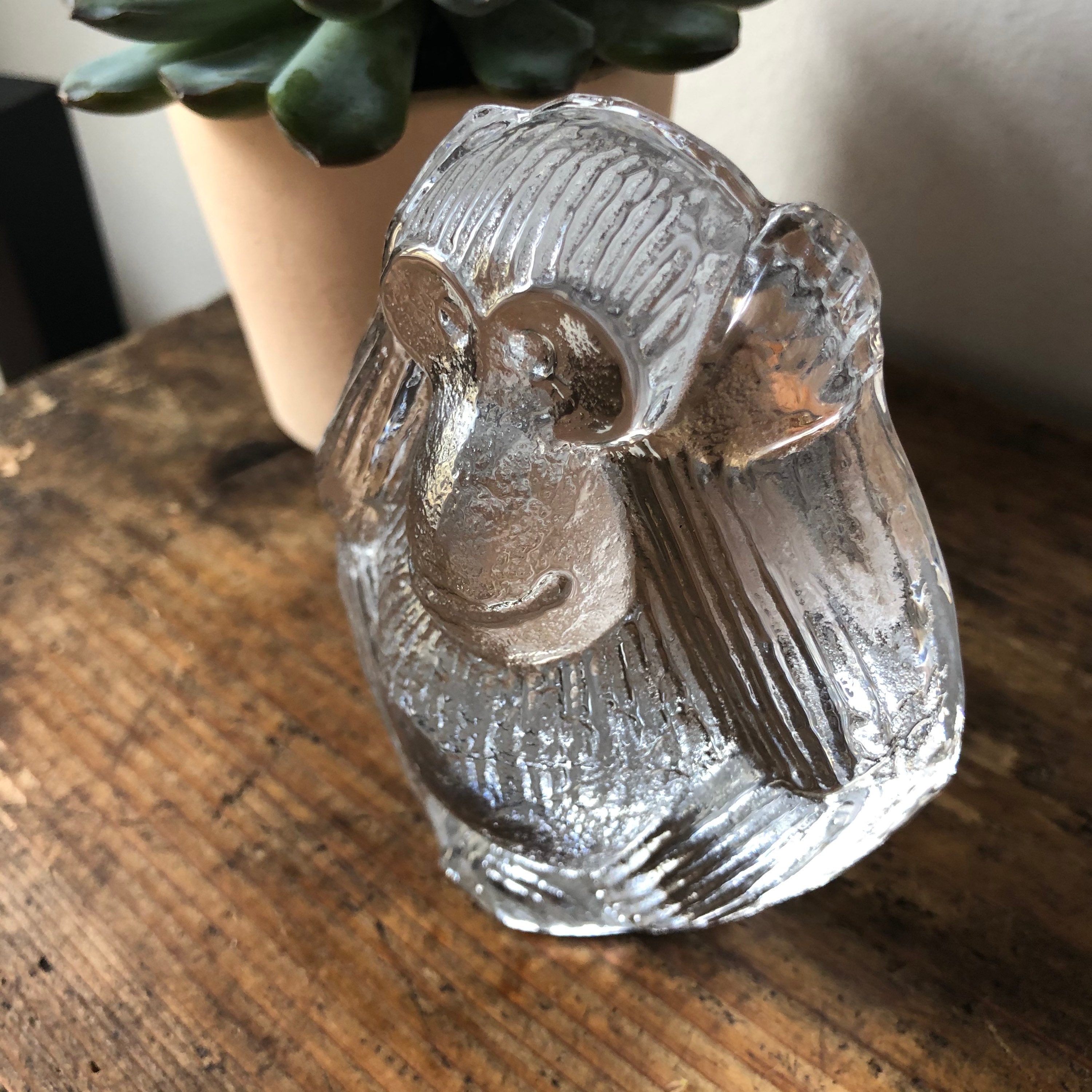 Lisa Larson monkey Swedish glass 1970s flat back zoo series royal krona