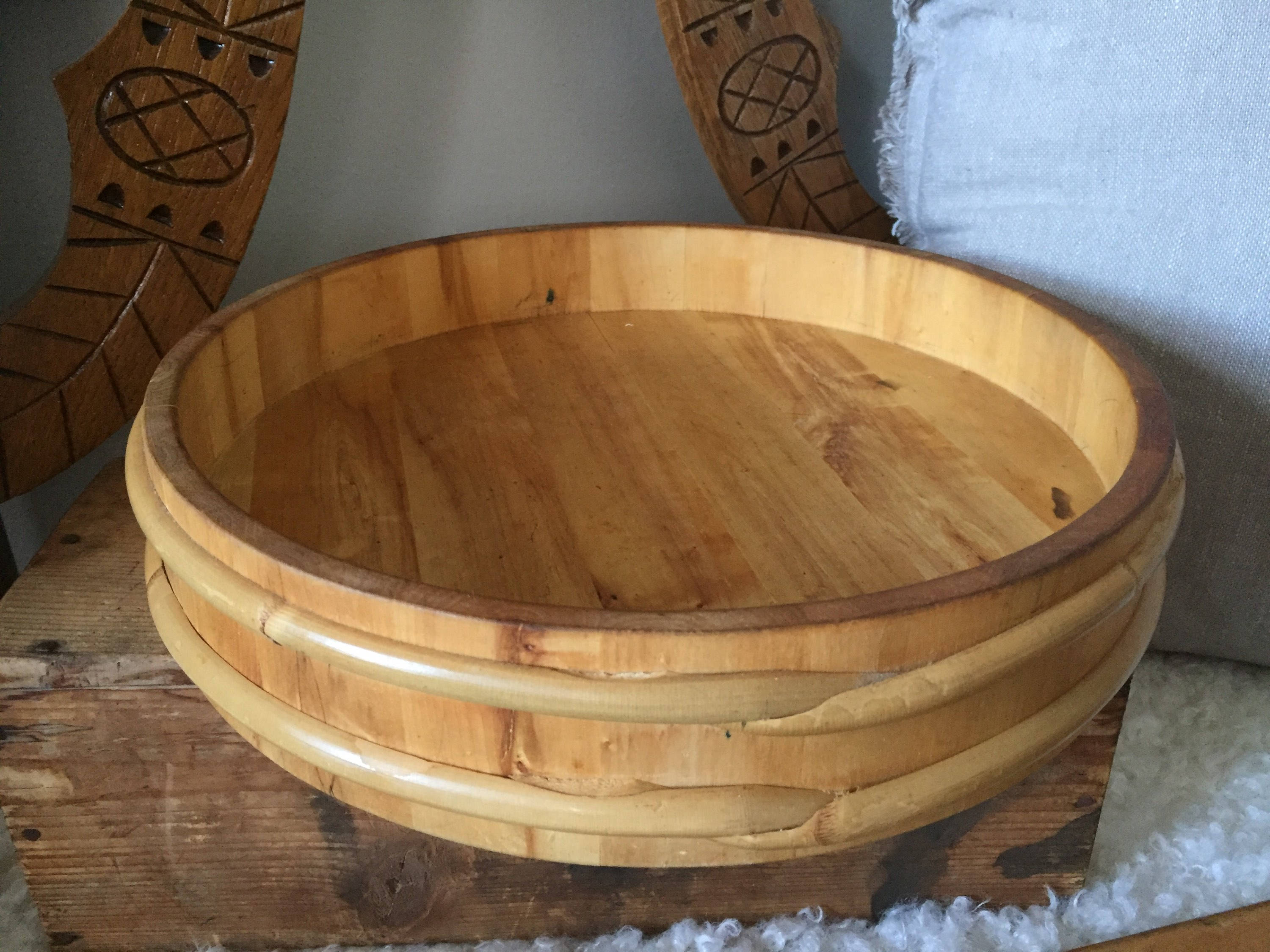 Vintage/wooden/Finnish/Sauna/tray/handcrafted/serving tray/