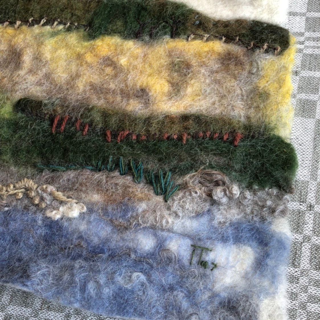 Swedish needle felted wool landscape wall hanging made with Swedish ...