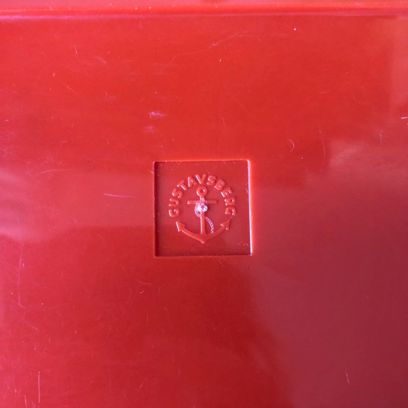Retro Hard Plastic Storage From Gustavsberg Sweden 1970s Red Lid Scandi ...