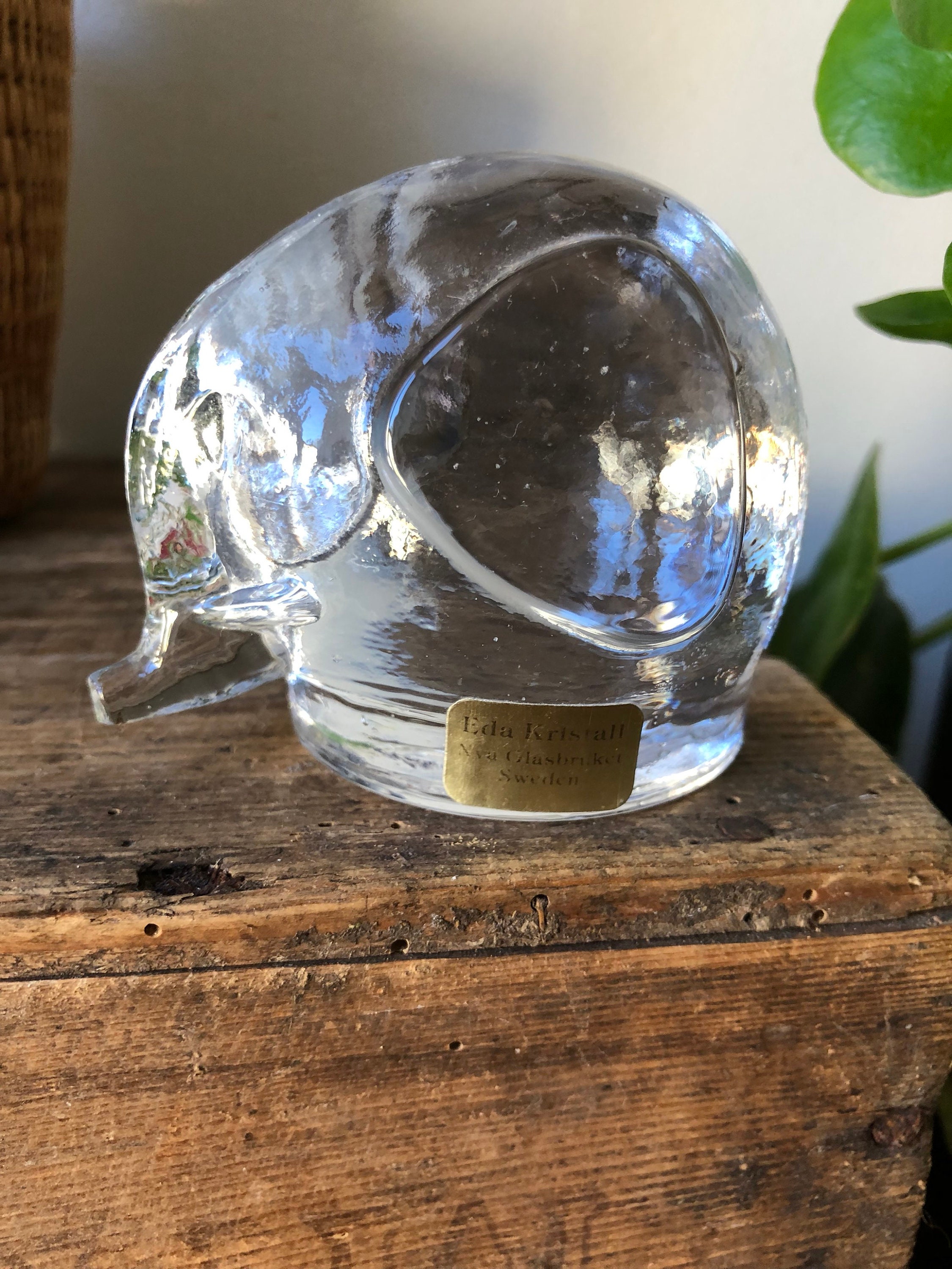 Swedish Eda Kristall Nya Glasbruket Sweden /elefant figurine ...