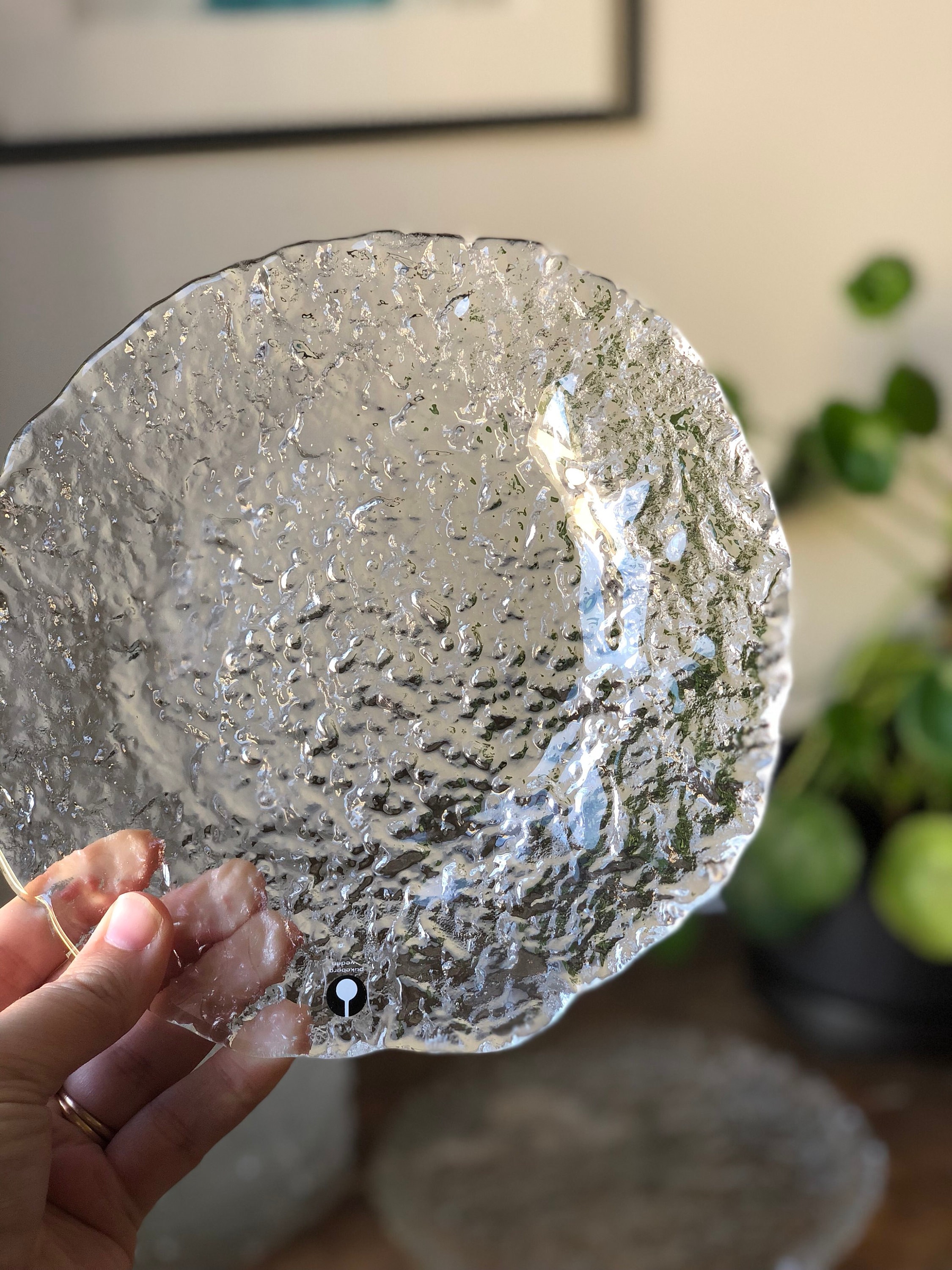 Pukeberg glass plates crystal plate 7.5 diameter / cake sandwich plates