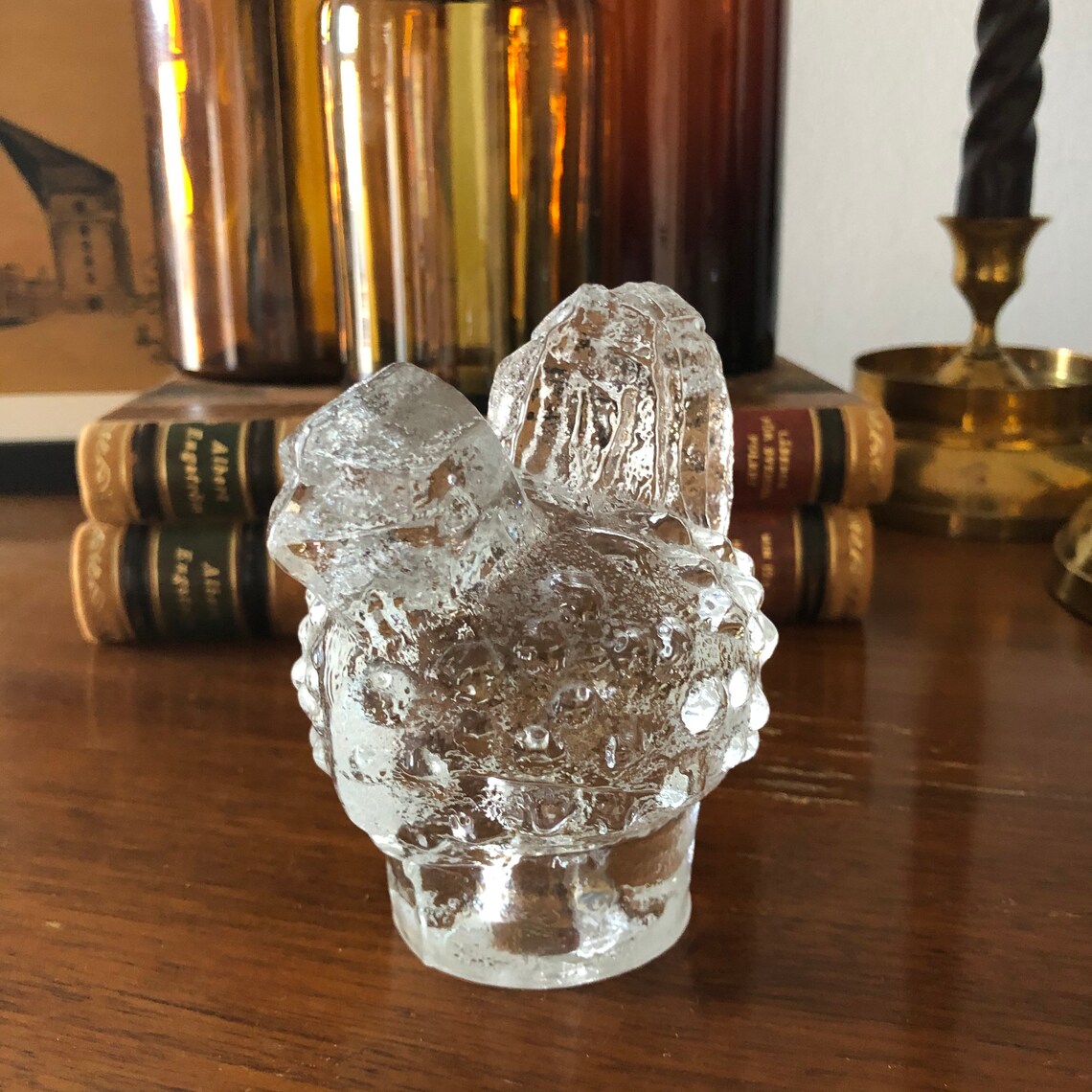 Modern Hen Bird Glass Sculpture Figurine Pukeberg by Uno | Etsy