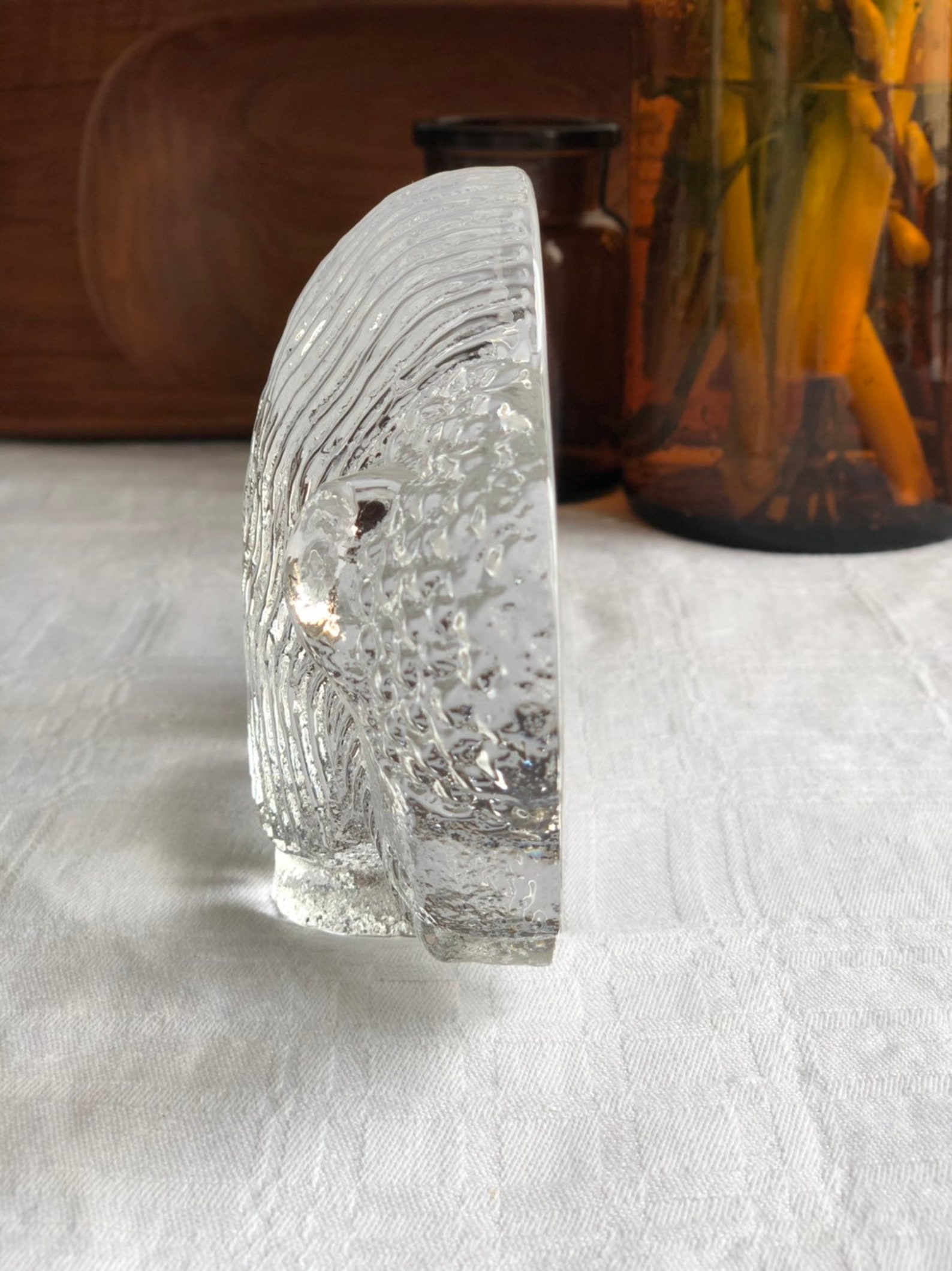 XL Lisa Larson Glass Bison Buffalo Swedish Glass 1970s Flat - Etsy