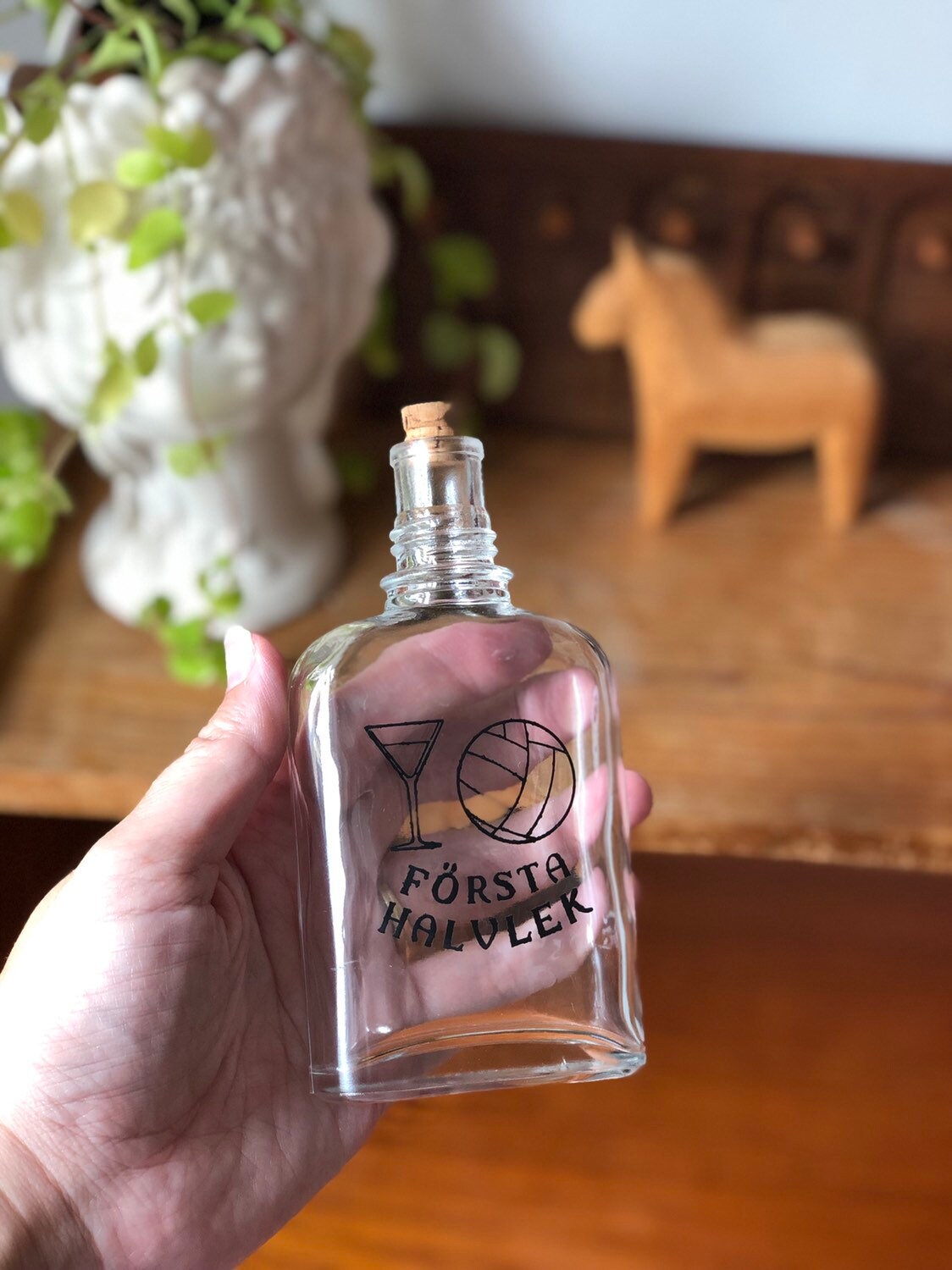 4oz glass hip flask Swedish parody joke / first half / första halvlek ...