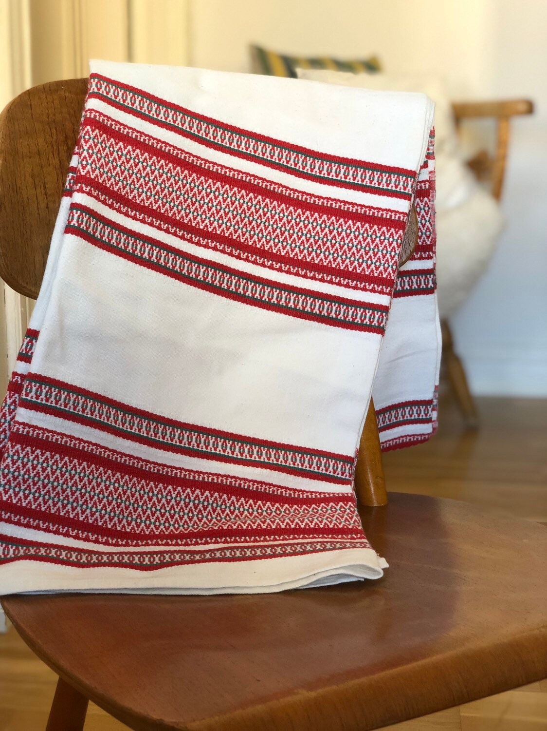 Tablecloth Vintage Scandinavian scandiboho linen cotton handwoven ...