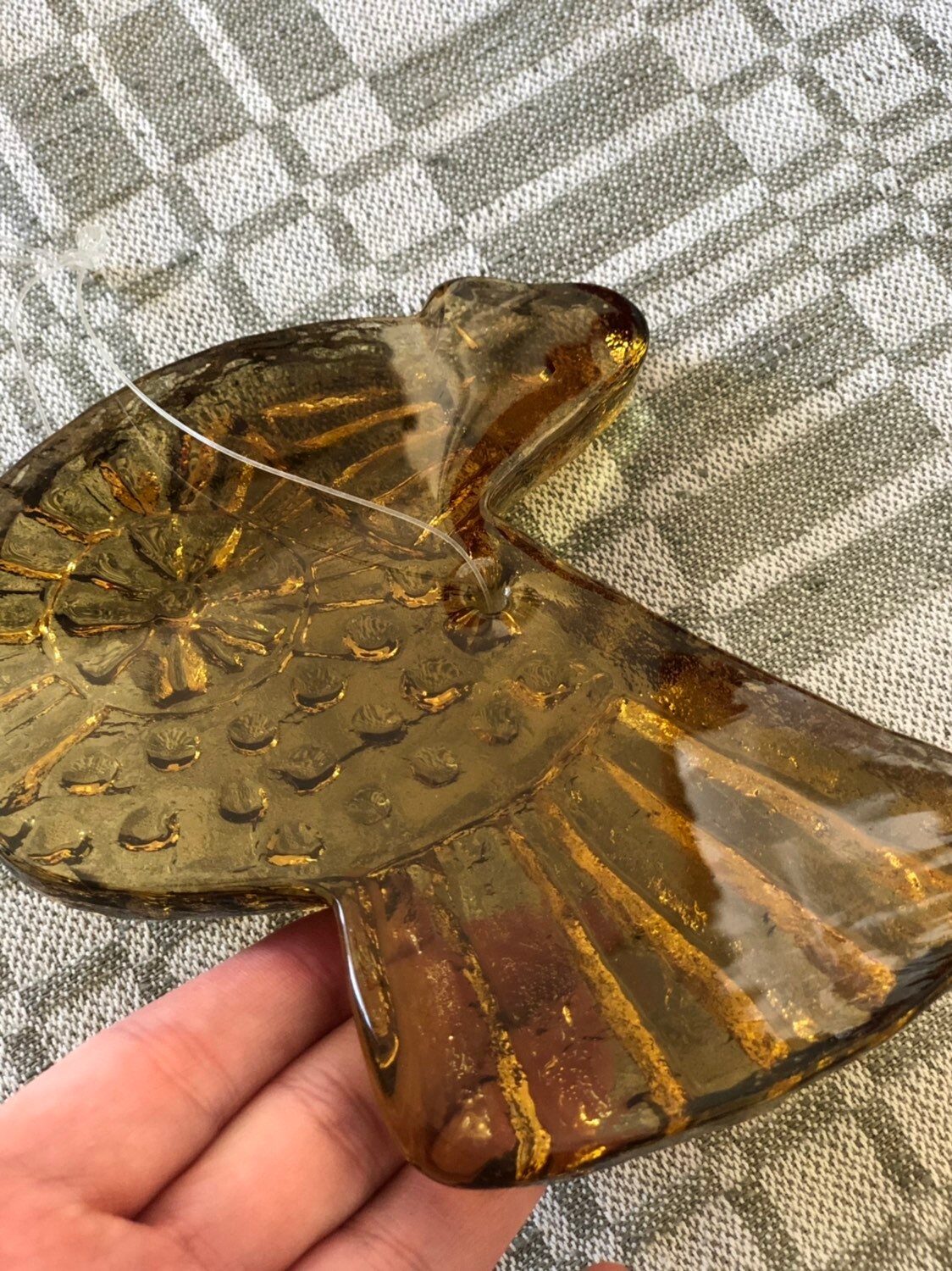 Pukeberg moderist amber bird sun catcher/ suncatcher glass yellow ...