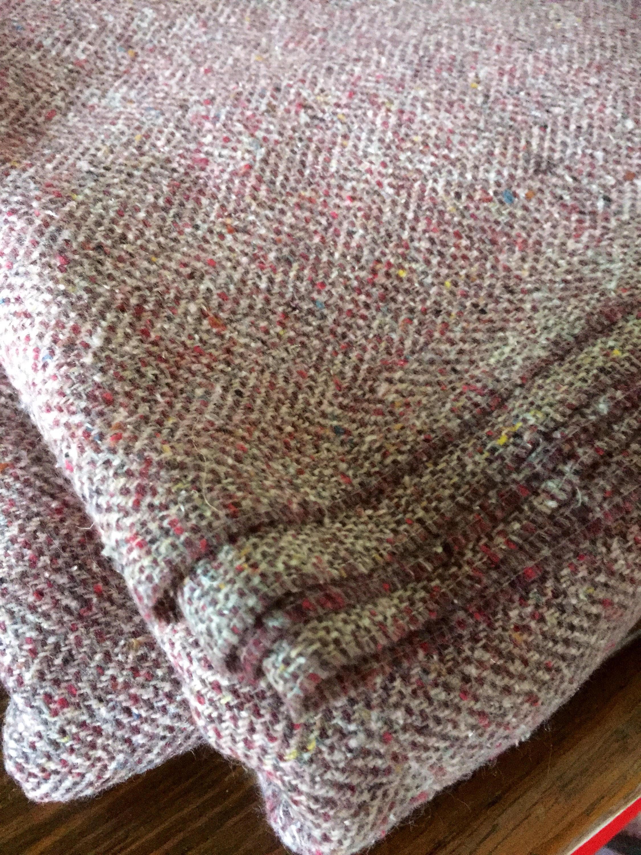 large herringbone plum millennial pink material thick wool cotton blend ...