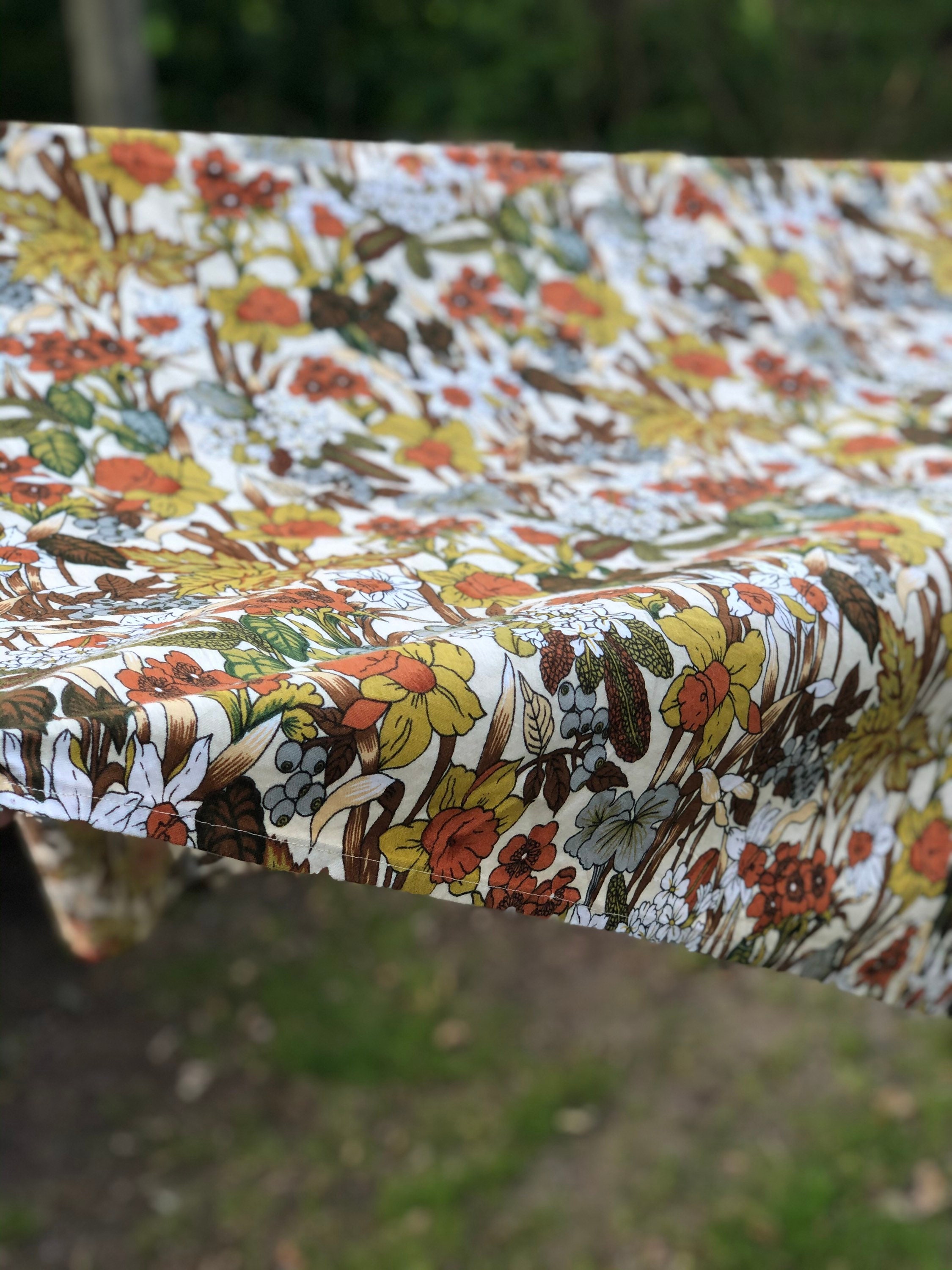 Scandinavian fabric designed in Sweden autumn floral print cotton