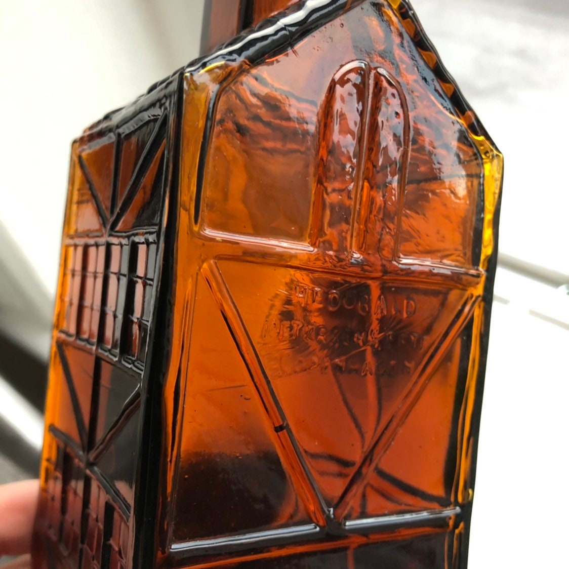 Danish amber bottle Copenhagen building anno 1877