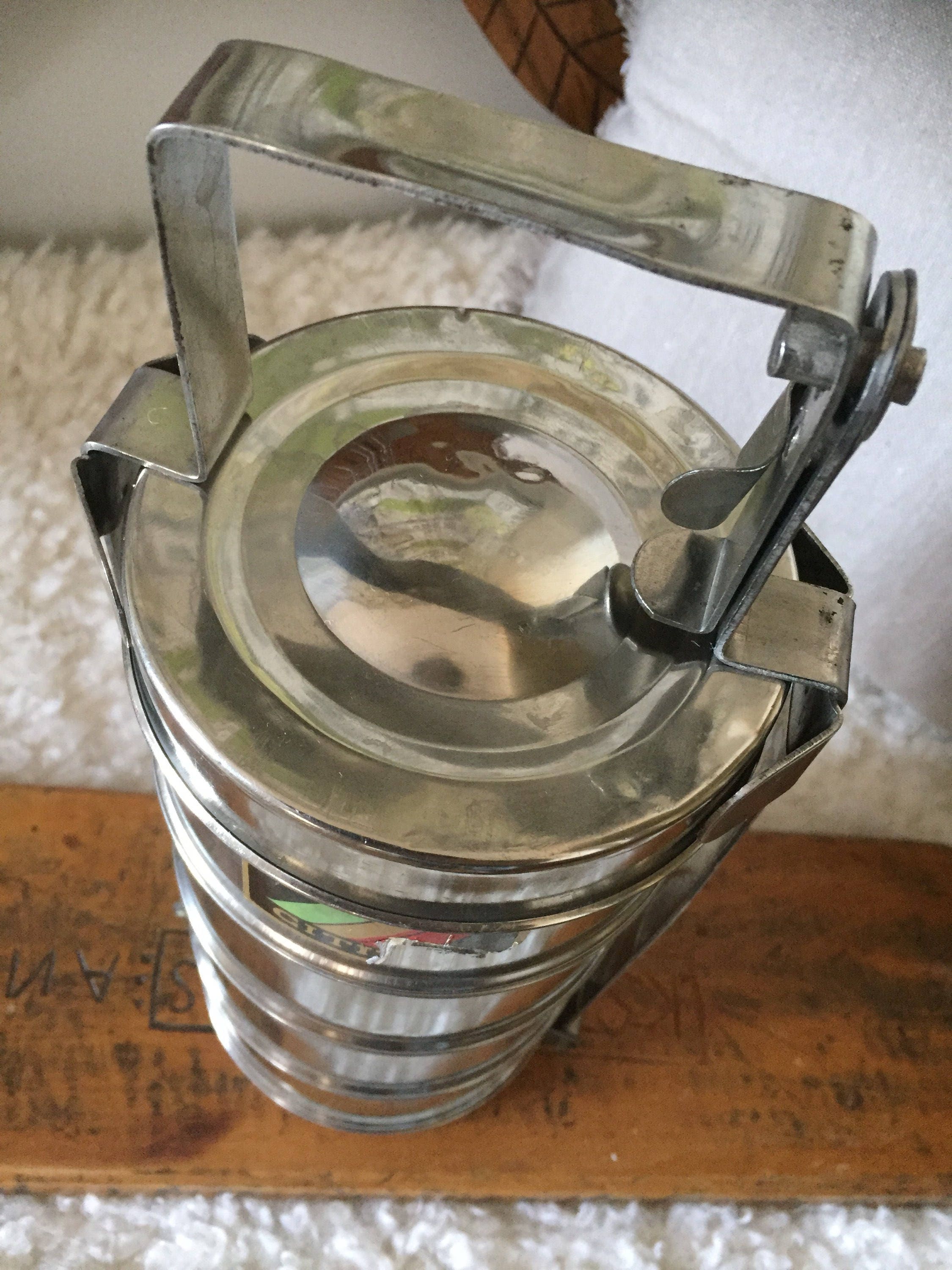 Vintage/stackable/stainless steel/ Lunch pail set/Hungarian/midcentury ...