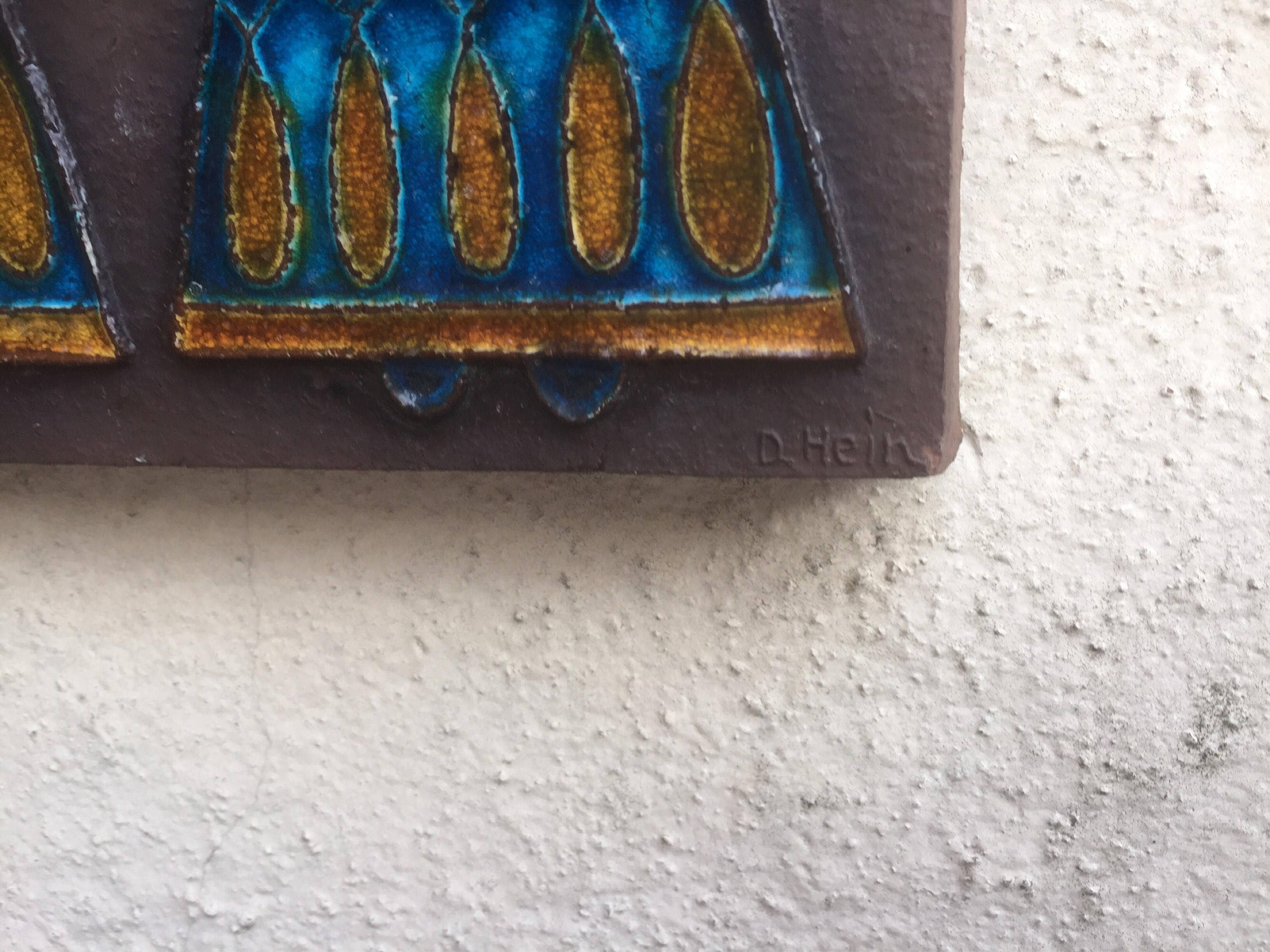 Danish ceramic wall tile three Danish sisters Dietlinde Hein Knabstrup ...