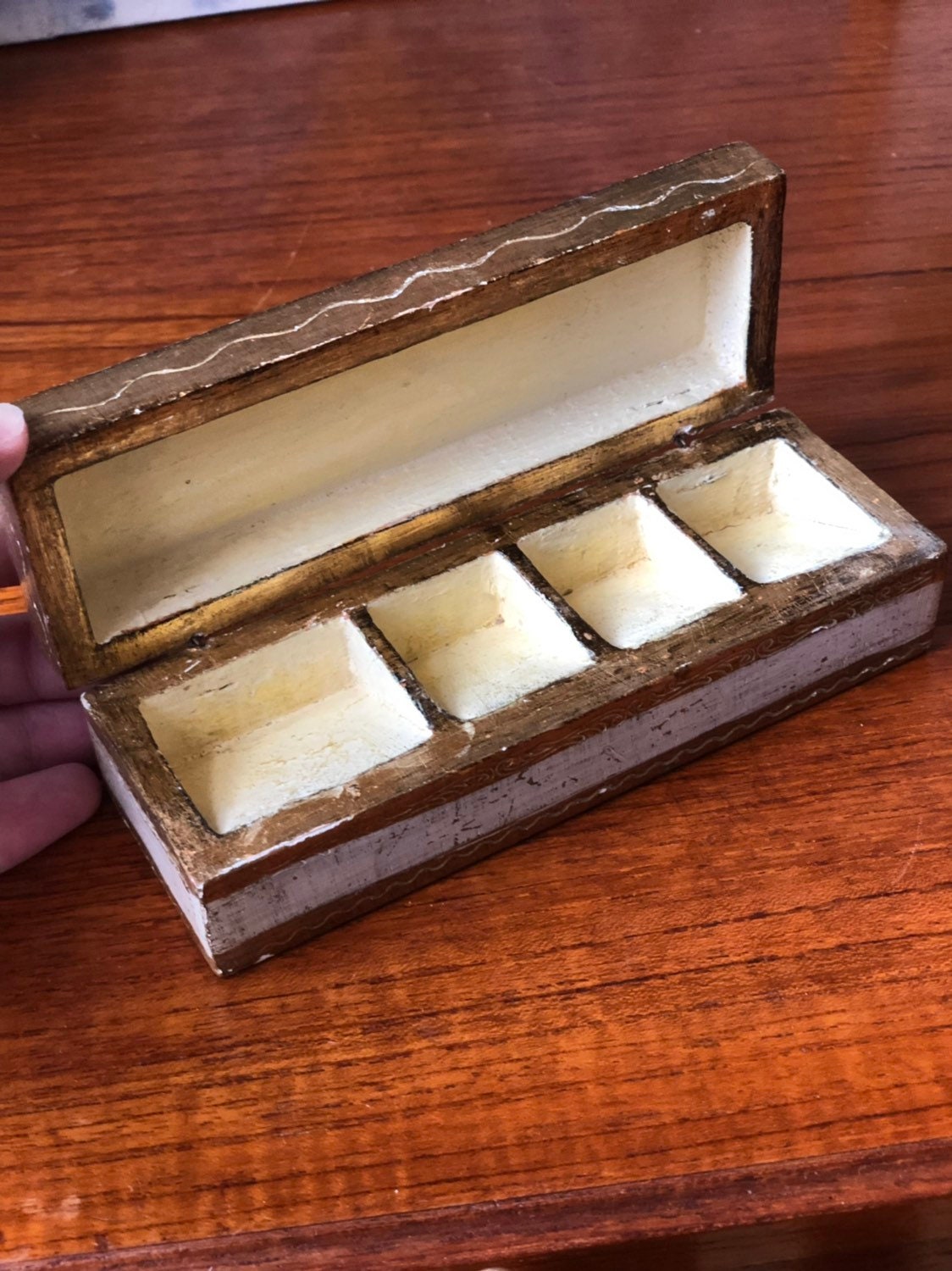 Florentine handmade gold trinket box made in Italy compartment boxes ...