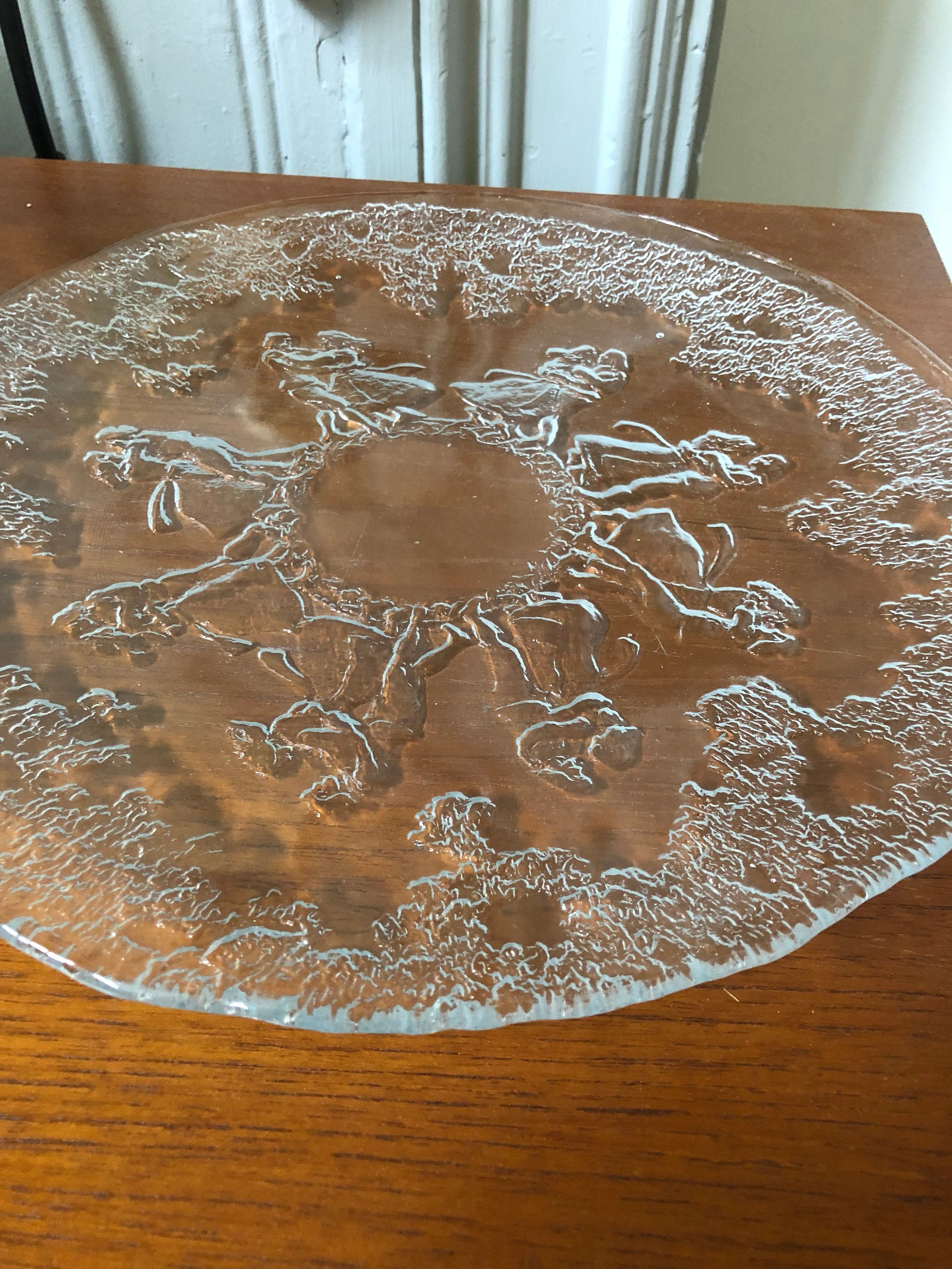 Kosta boda crystal platter by kjell Engman Rhapsody series 1980s ...