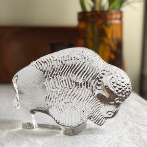 XL Lisa Larson Glass Bison Buffalo Swedish Glass 1970s Flat Back ...